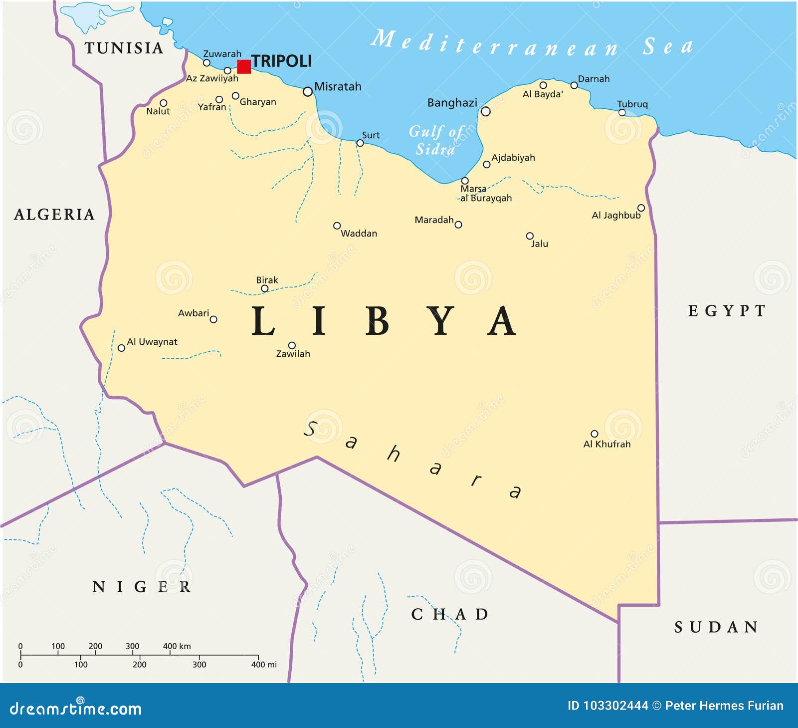 Mapa político de Libia ilustración del vector. Ilustración de mundo ...
