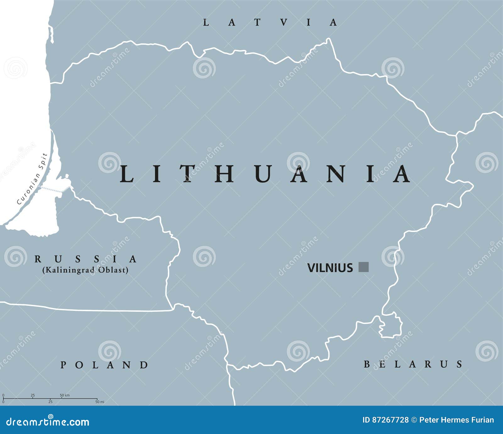 Mapa político de Lituania ilustración del vector. Ilustración de ...