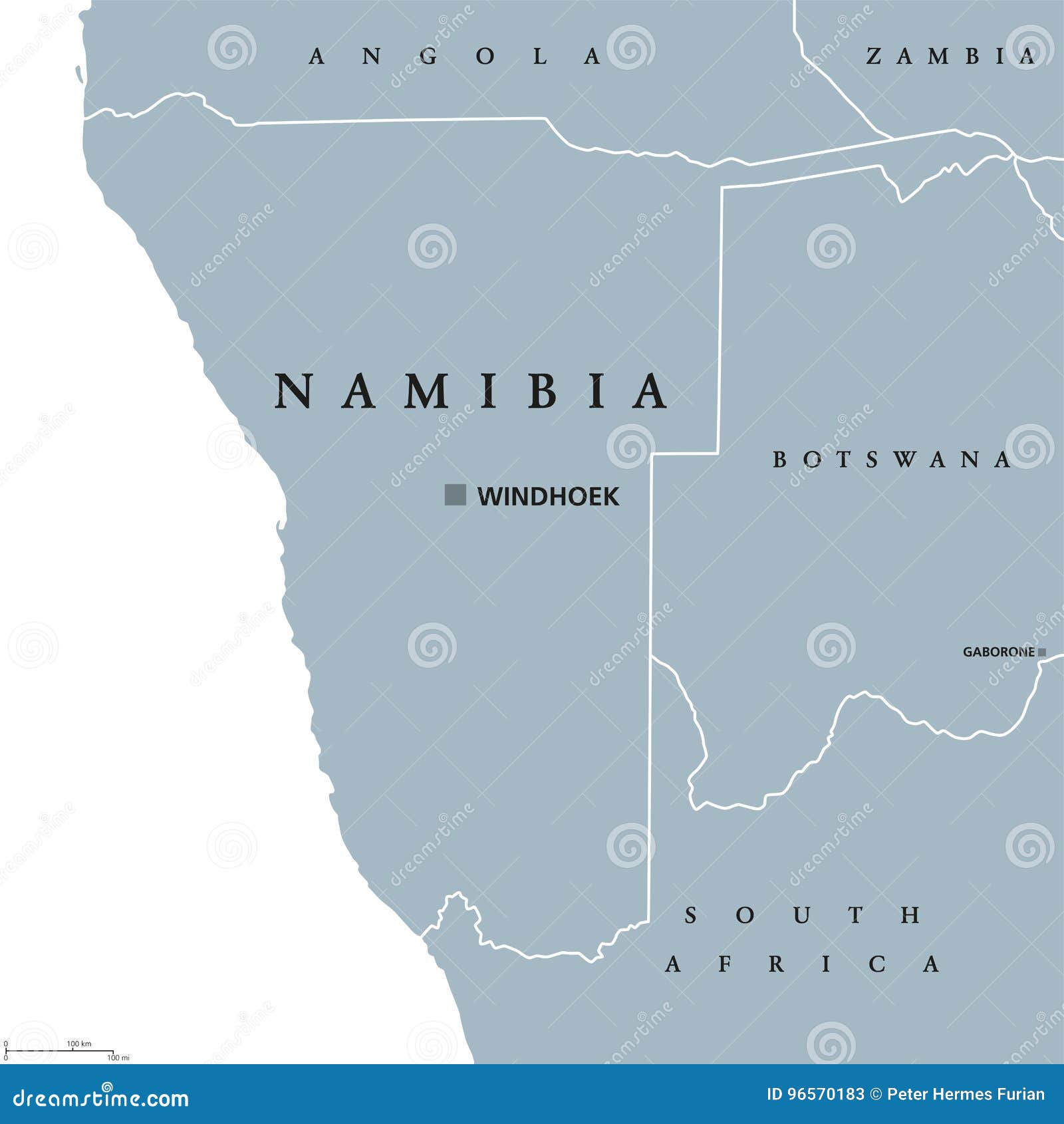Mapa político de Namibia ilustración del vector. Ilustración de pista ...