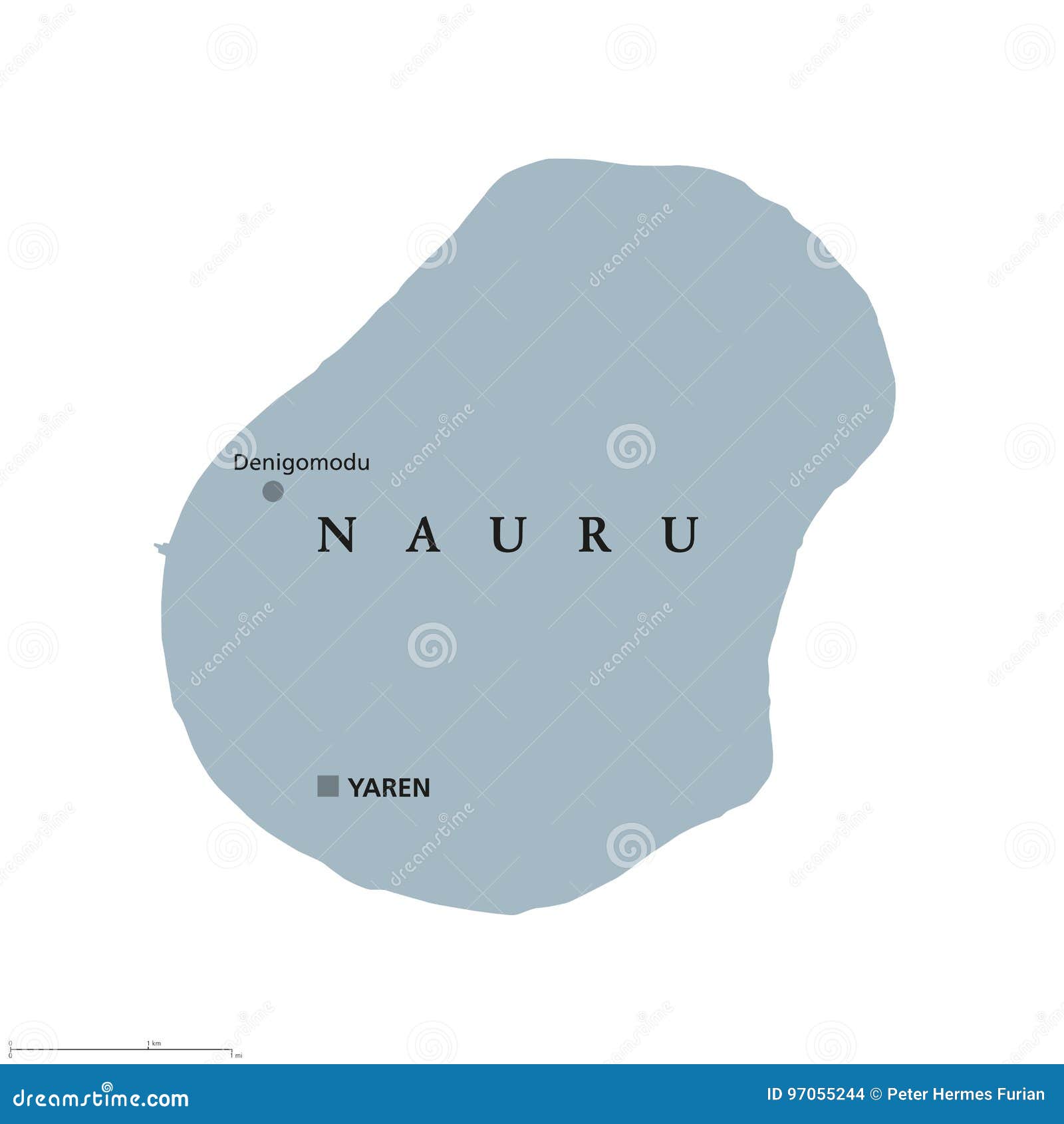 Mapa político de Nauru ilustração do vetor. Ilustração de oceânia ...