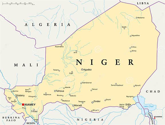 Mapa político de Niger ilustração do vetor. Ilustração de mapa - 103301859
