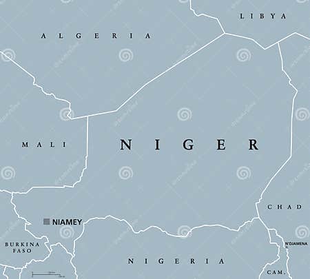 Mapa político de Niger ilustração do vetor. Ilustração de capital ...