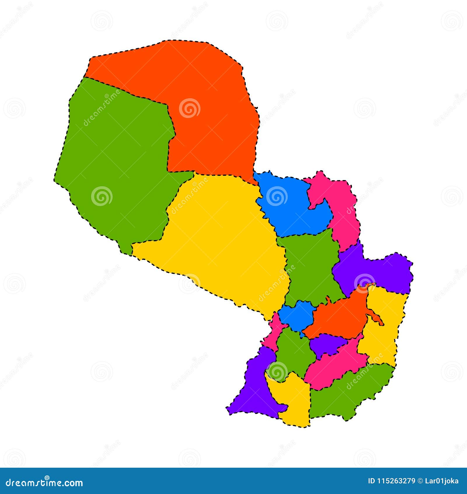 Mapa político de Paraguay ilustración del vector. Ilustración de arte ...
