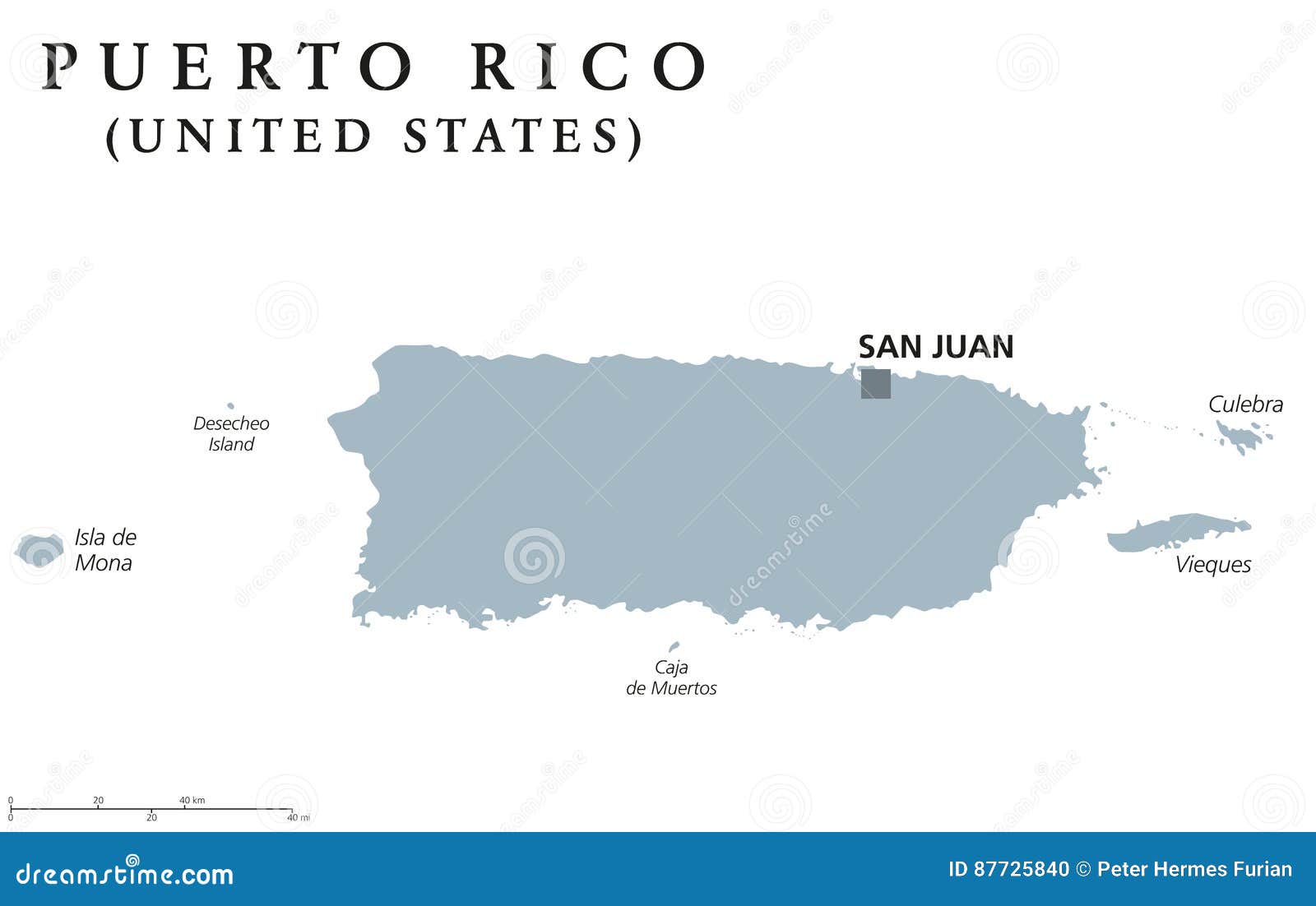 Mapa Político De Puerto Rico Ilustración del Vector - Ilustración de ...