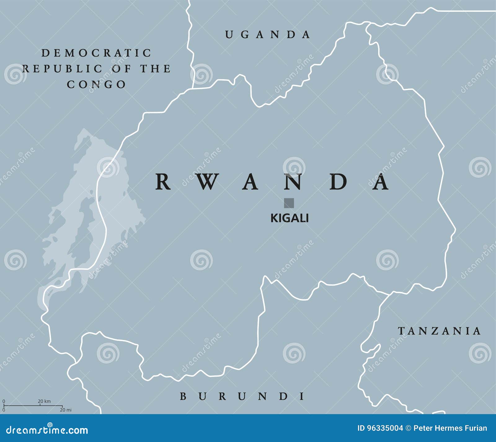 Mapa político de Ruanda ilustração do vetor. Ilustração de vetor - 96335004
