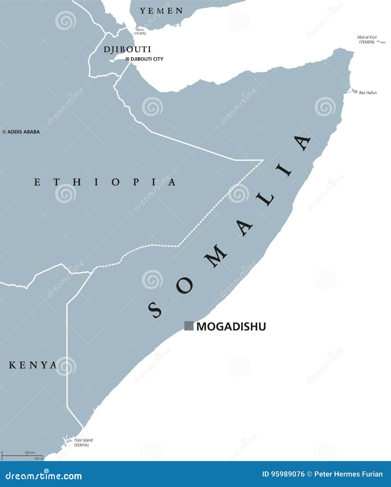 Mapa político de Somalia ilustración del vector. Ilustración de oriente ...