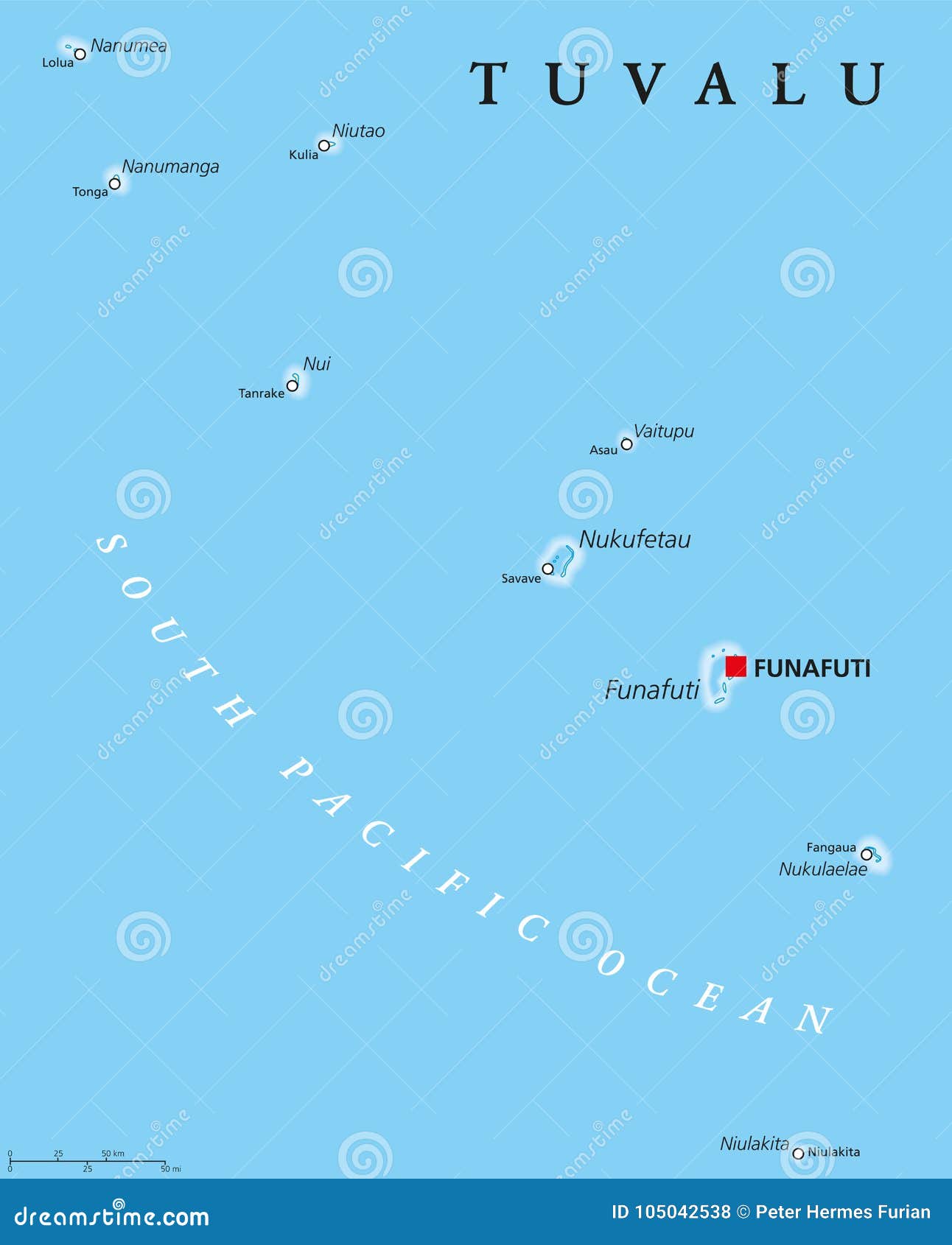 Mapa político de Tuvalu ilustración del vector. Ilustración de ...