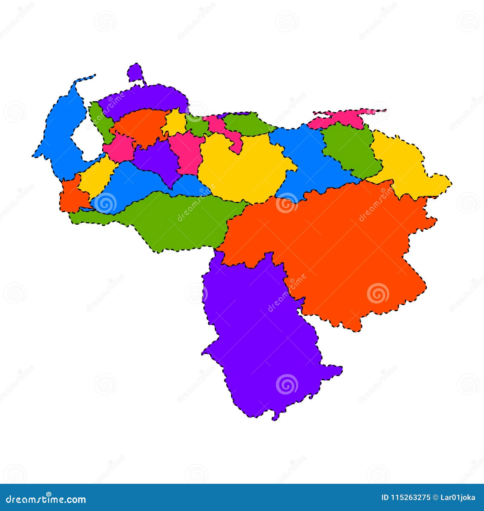 Mapa político de Venezuela ilustración del vector. Ilustración de arte ...