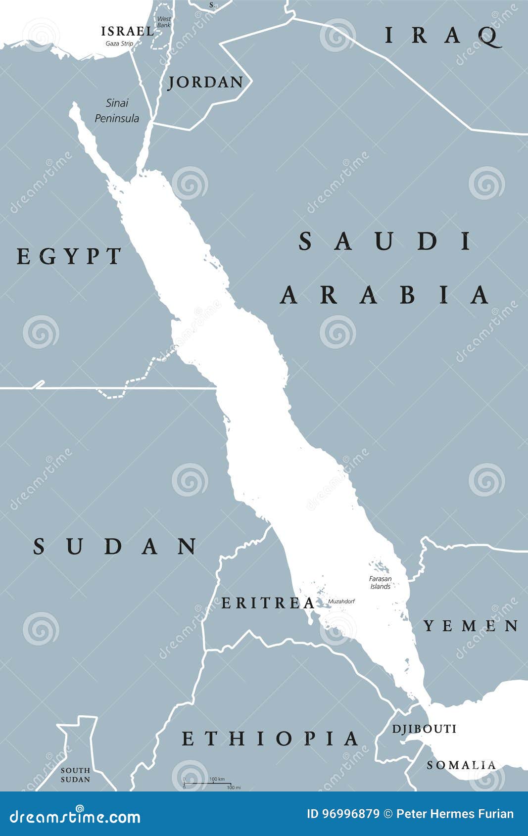 Mapa Político Do Mar Vermelho Ilustração do Vetor - Ilustração de suez ...