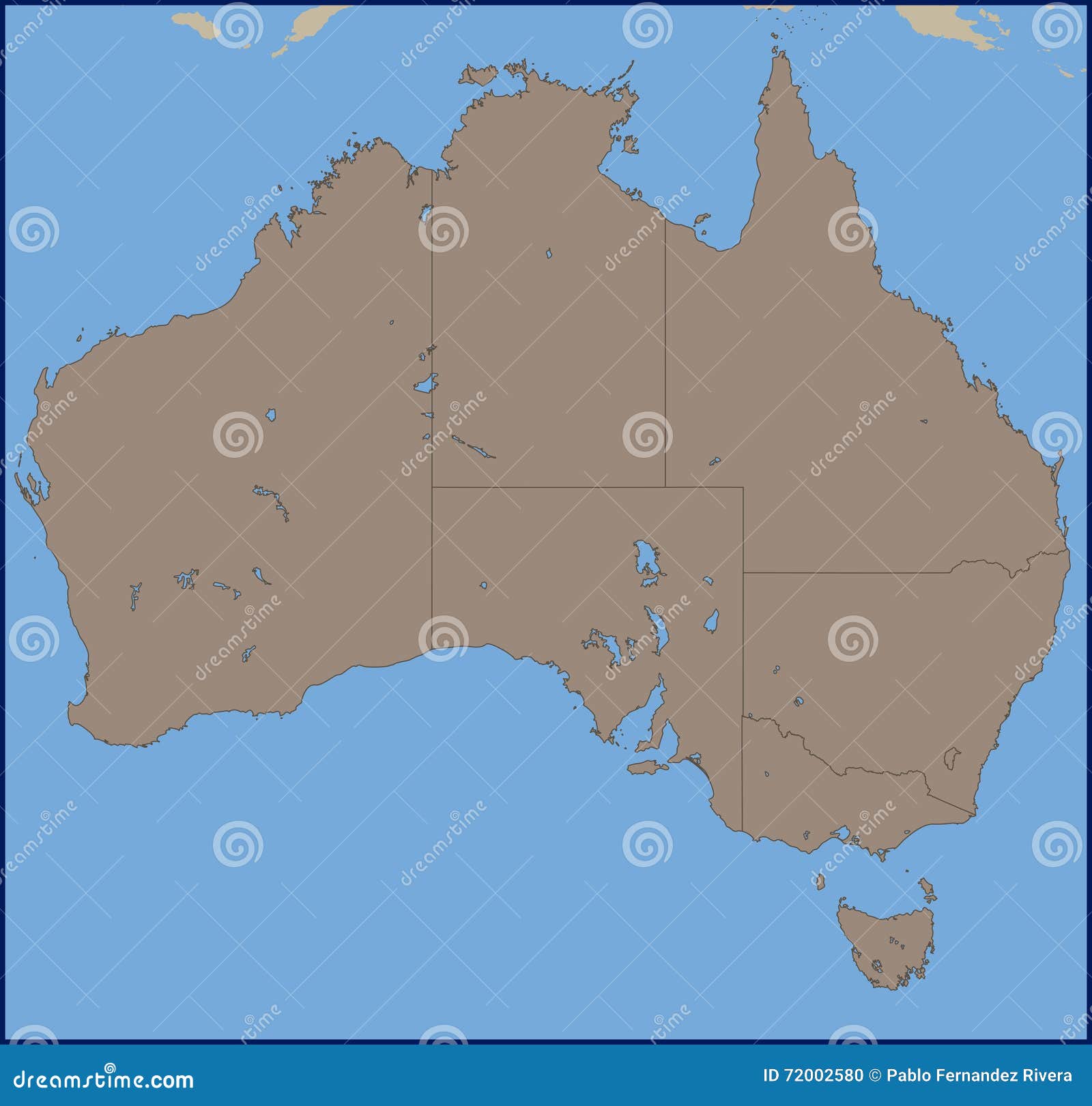 Mapa Político Vacío De Australia Ilustración del Vector - Ilustración ...