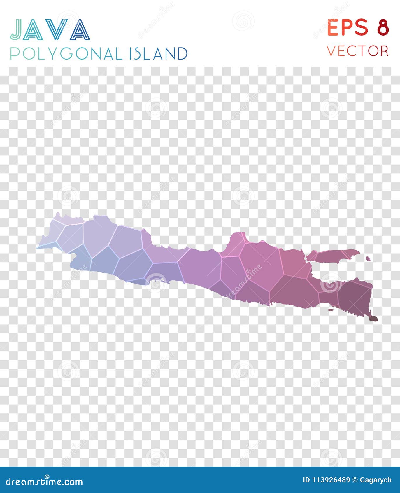 Mapa Poligonal De Java, Isla Del Estilo Del Mosaico Ilustración del ...