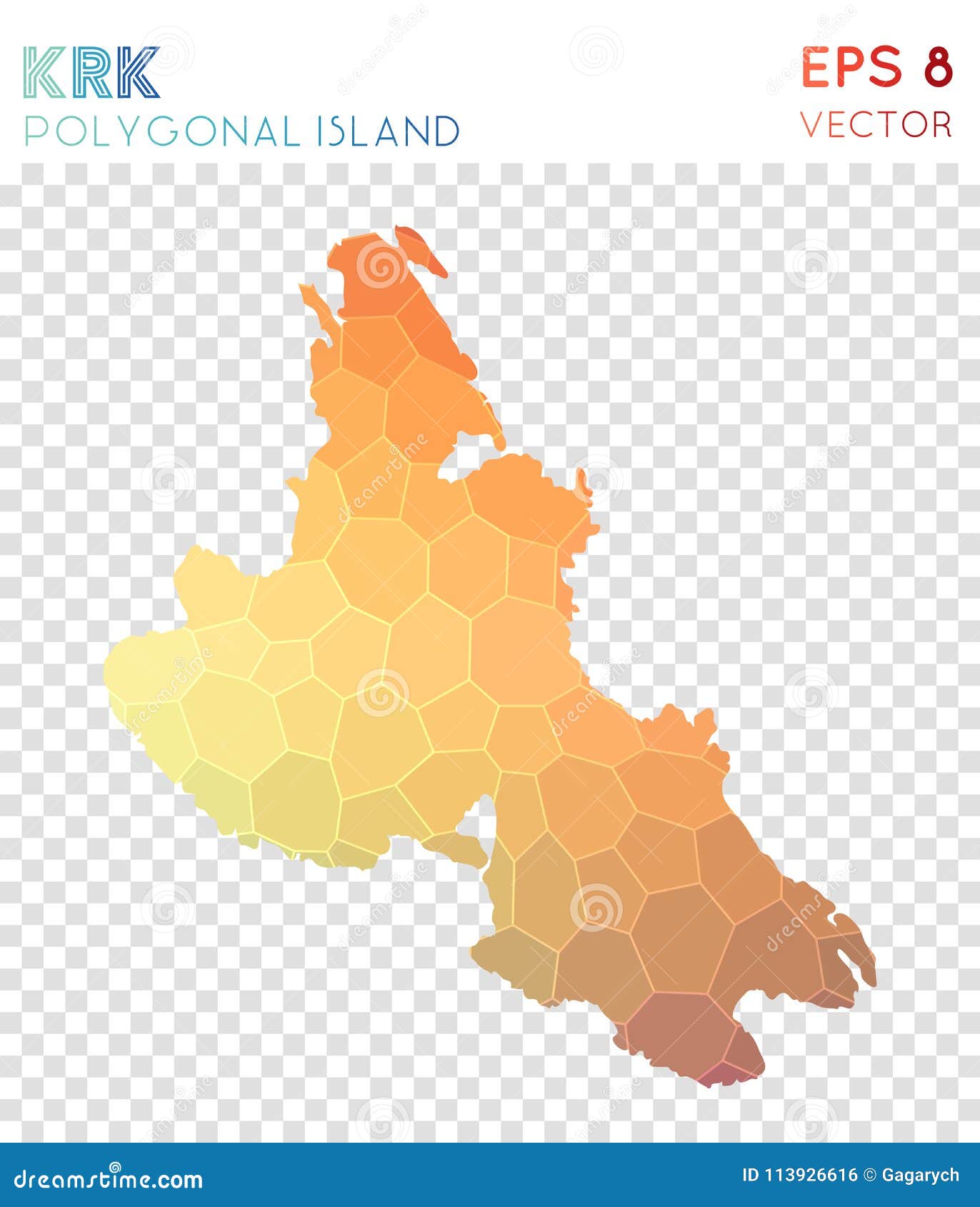 Mapa Poligonal De Krk, Isla Del Estilo Del Mosaico Ilustración del ...