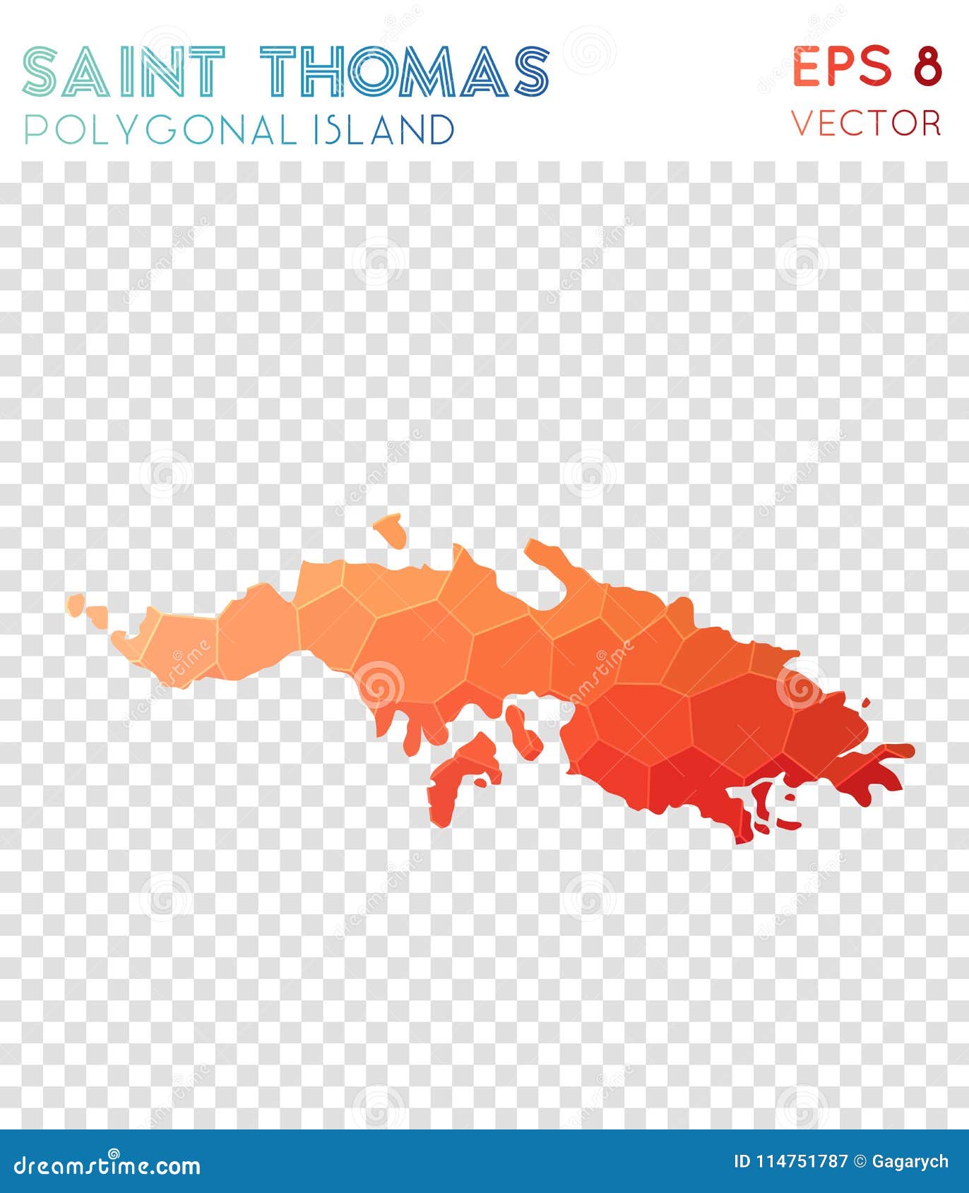 Mapa Poligonal De St Thomas, Isla Del Estilo Del Mosaico Ilustración ...