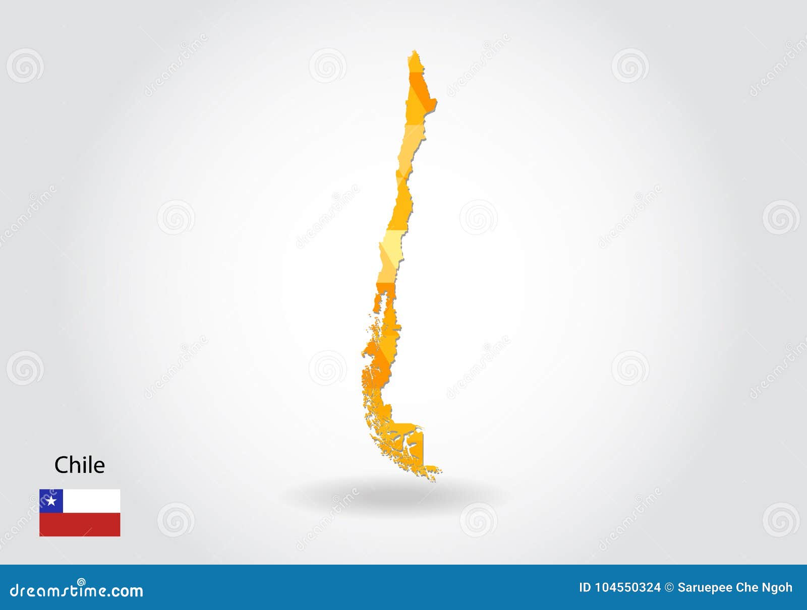 Mapa Poligonal Del Vector Del Chile Ilustración del Vector ...