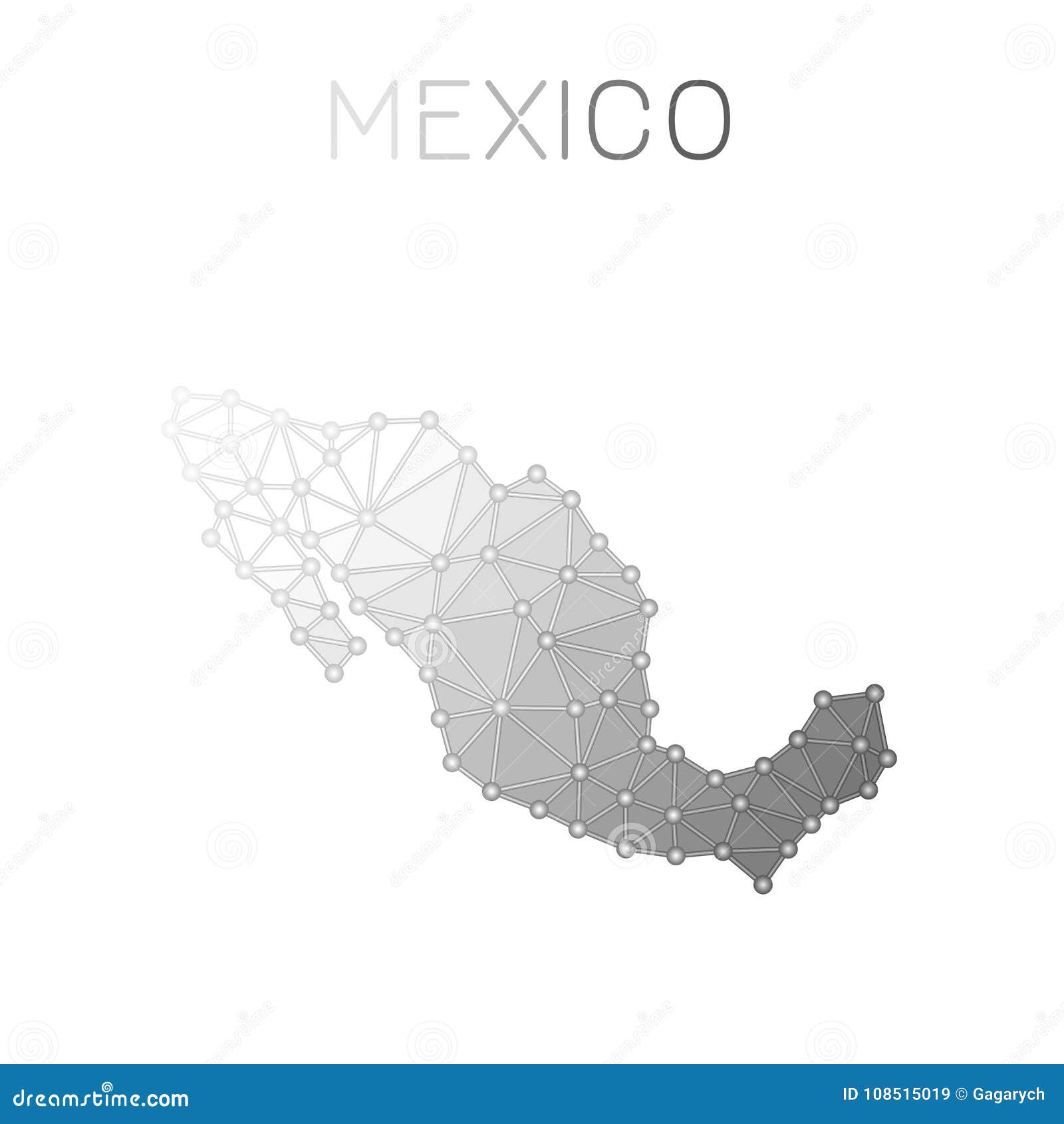 Mapa Poligonal Del Vector De México Ilustración del Vector ...