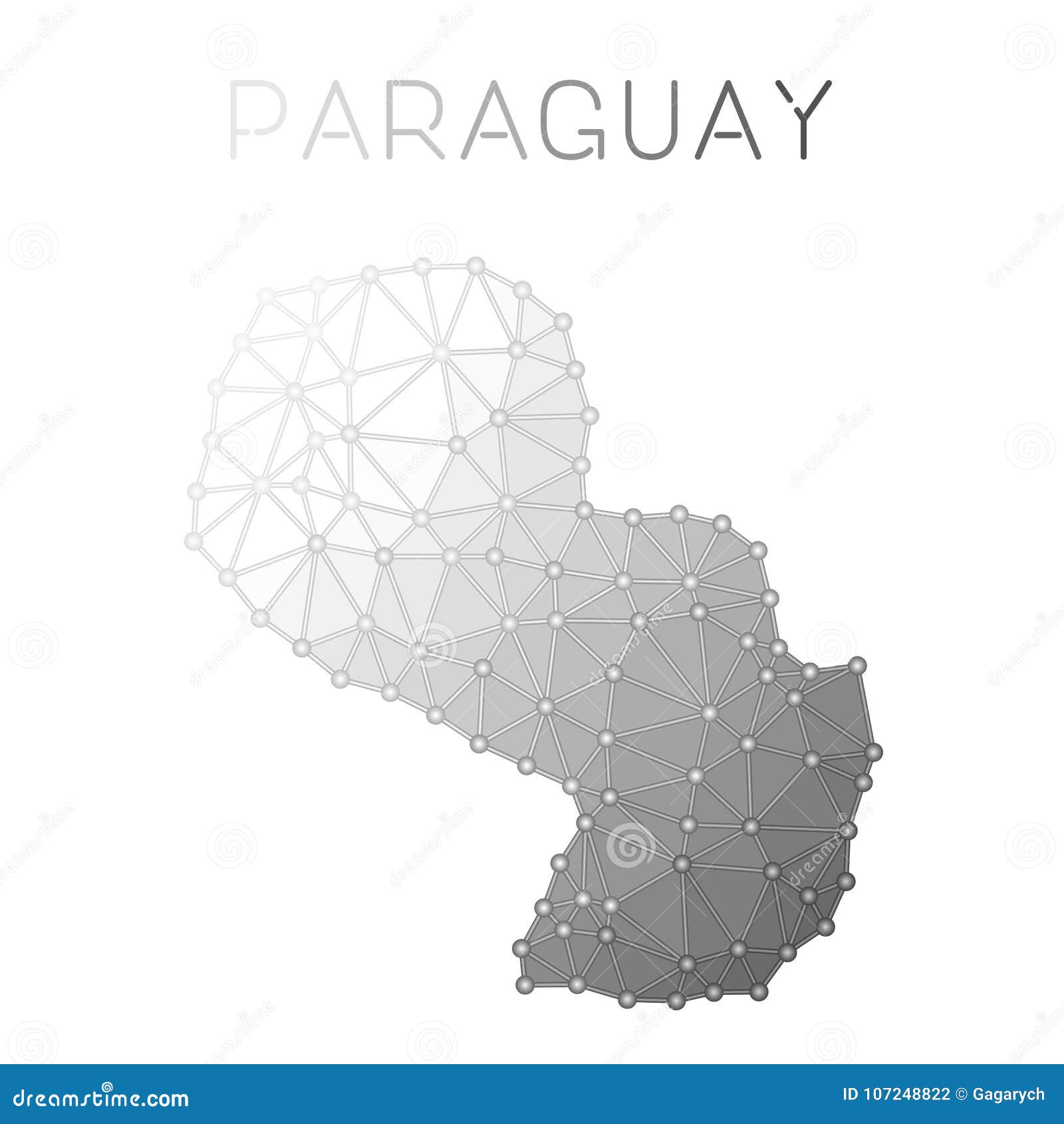 Mapa Poligonal Del Vector De Paraguay Ilustración del Vector ...
