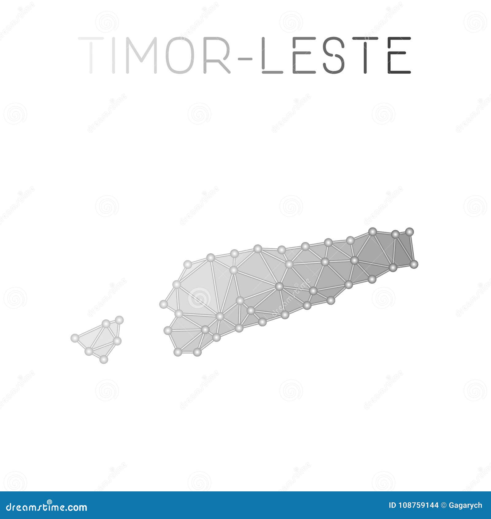 Mapa Poligonal Del Vector De Timor-Leste Ilustración del Vector ...