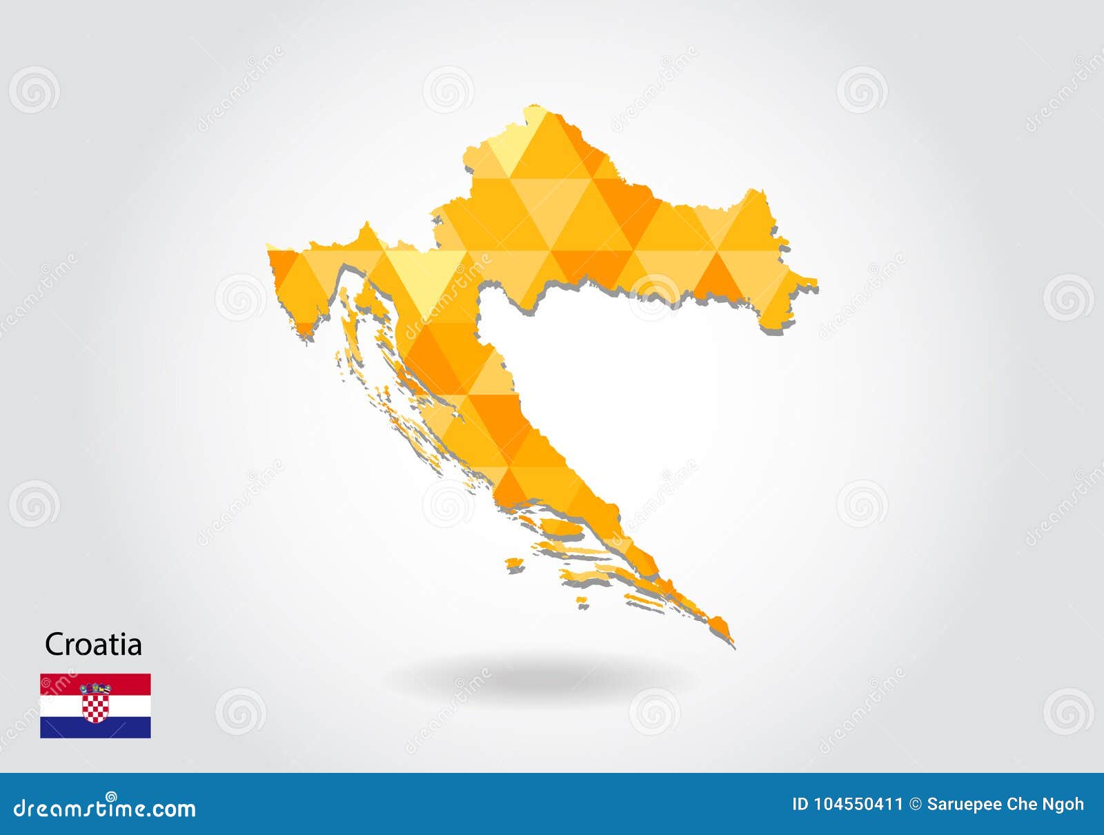 Mapa Poligonal Do Vetor De Croatia Ilustração do Vetor - Ilustração de ...