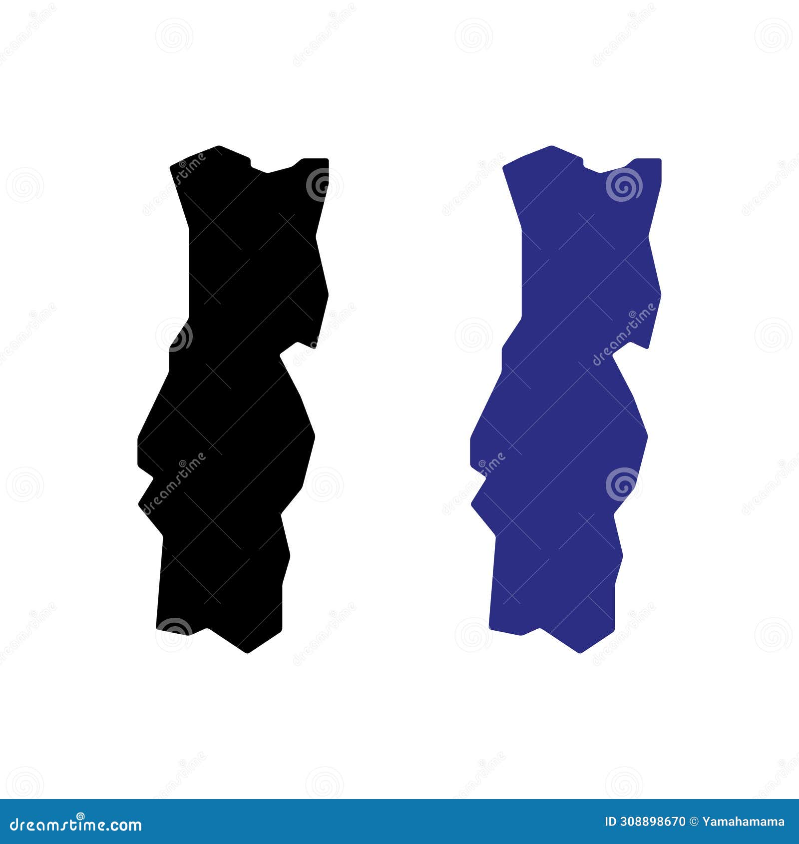 Mapa portugal ilustração do vetor. Ilustração de azul - 308898670