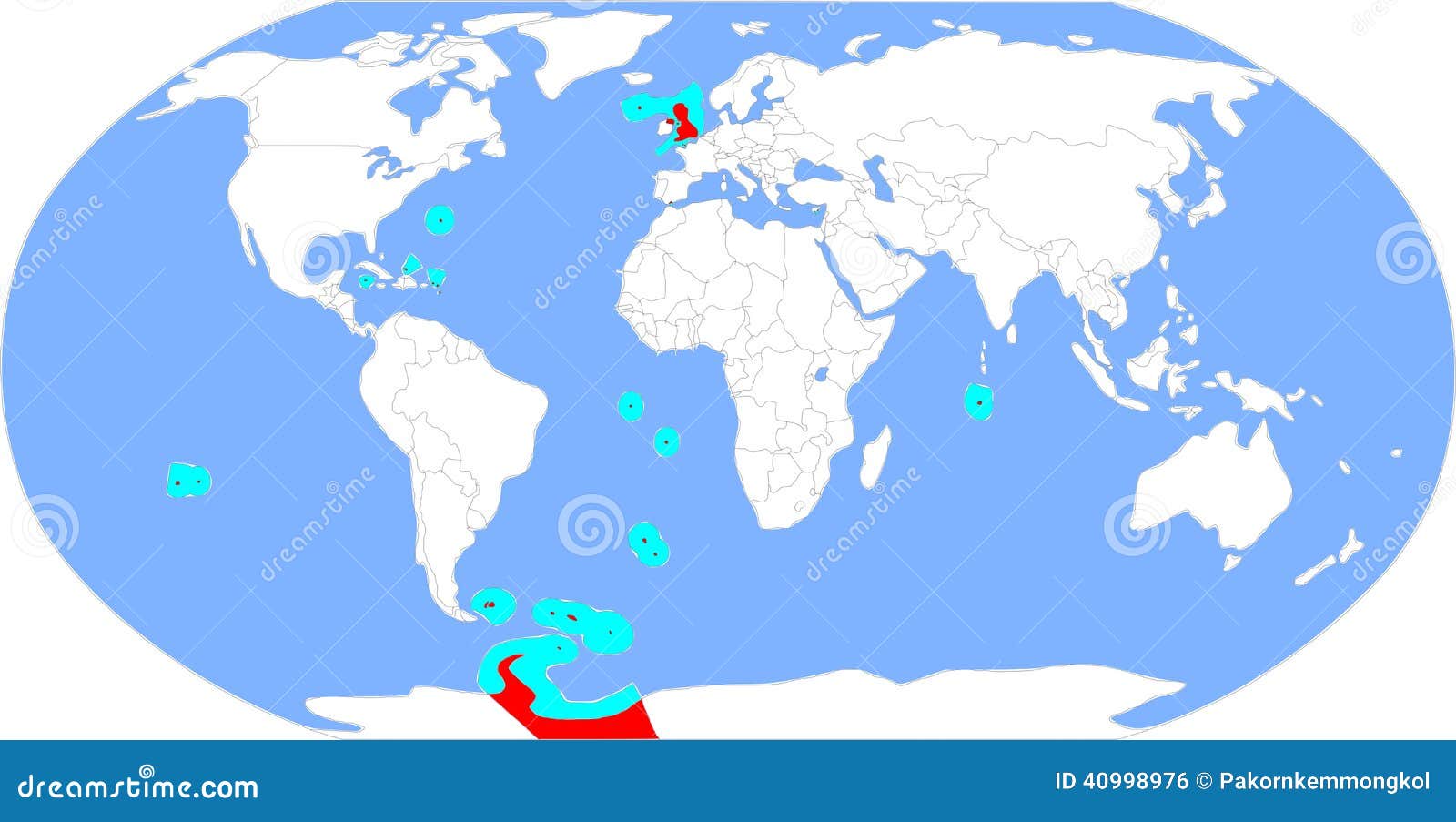 Mapa a Pulso: Territorios De Ultramar Británicos Stock de ilustración ...