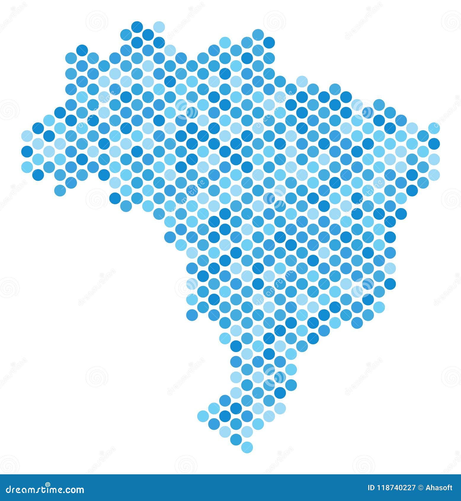 Mapa Punteado Azul Del Brasil Ilustración del Vector - Ilustración de ...