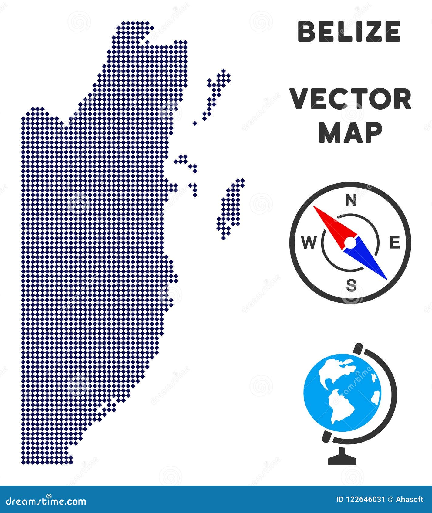 Mapa punteado de Belice ilustración del vector. Ilustración de ...