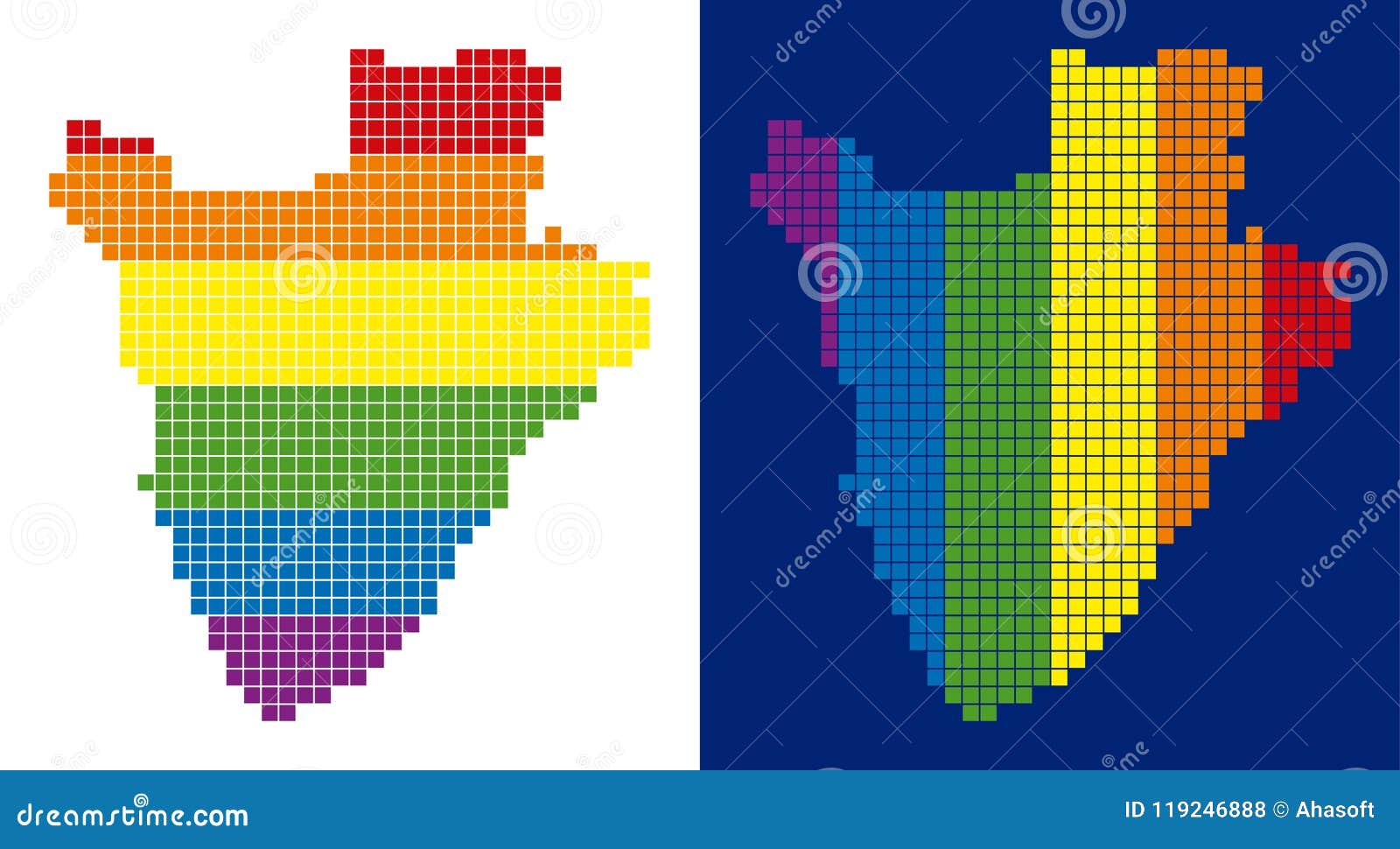 Mapa Punteado Pixel De Burundi Del Espectro Ilustración del Vector ...