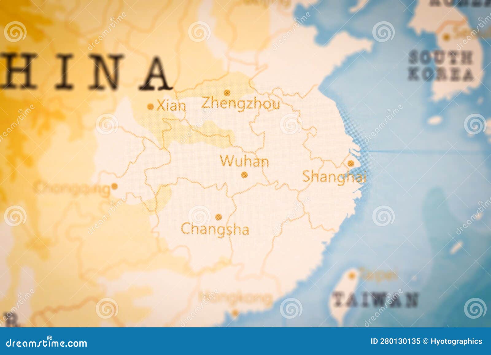 Mapa realista de wuhan. imagem de stock. Imagem de globo - 280130135