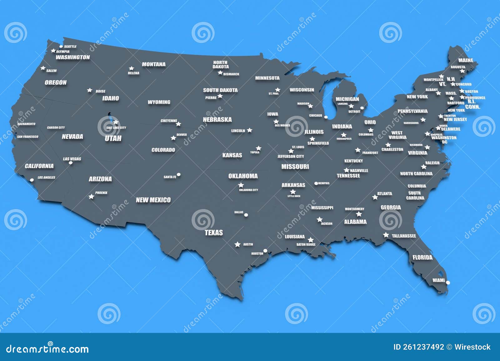 Mapa de estados unidos con nombres - Mapa De Estados Unidos Con Nombres ...