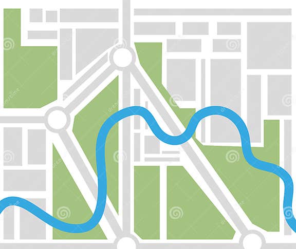 Mapa sem nome da cidade ilustração do vetor. Ilustração de centro ...