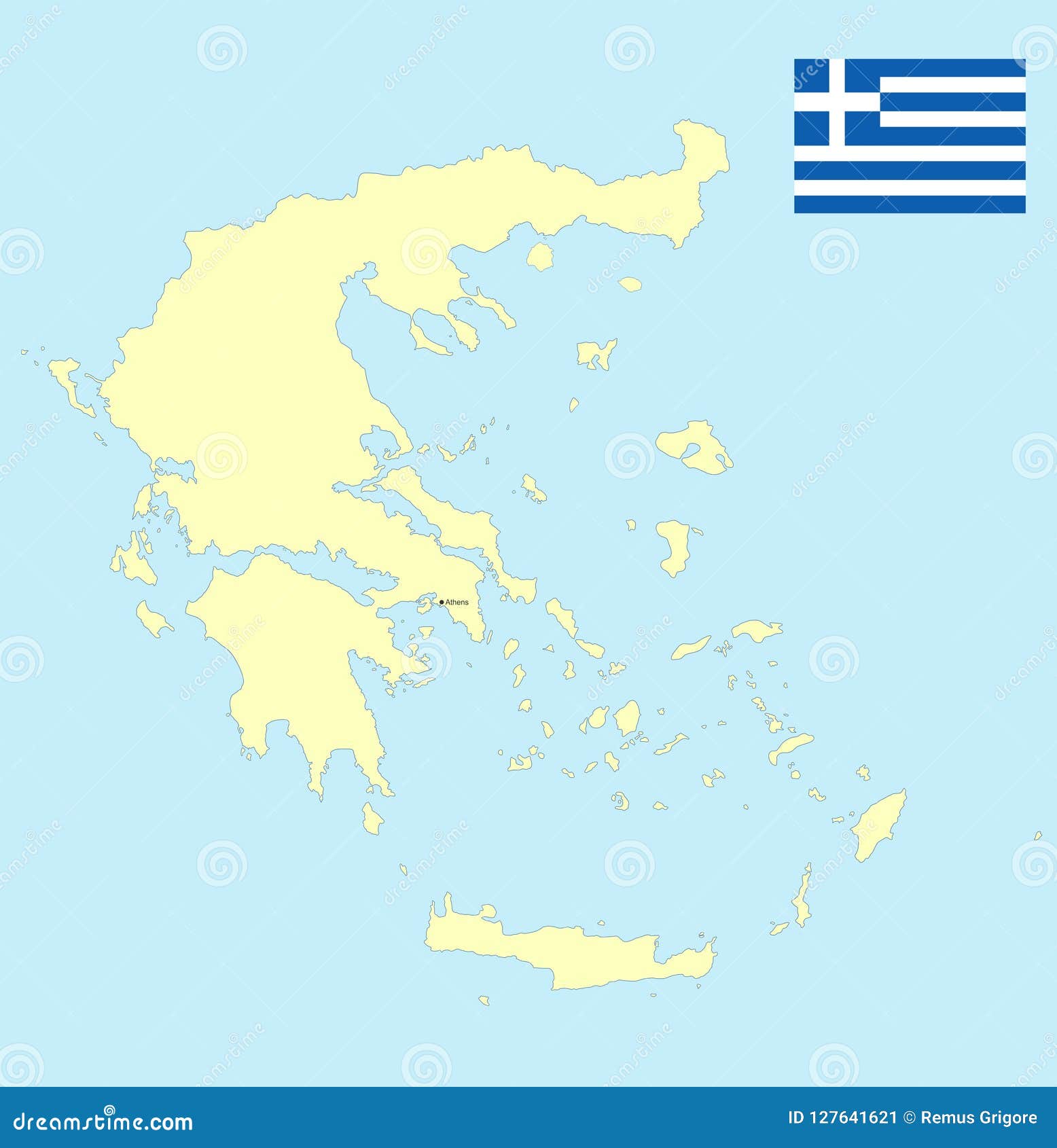 Mapa simple de Grecia ilustración del vector. Ilustración de sencillo ...
