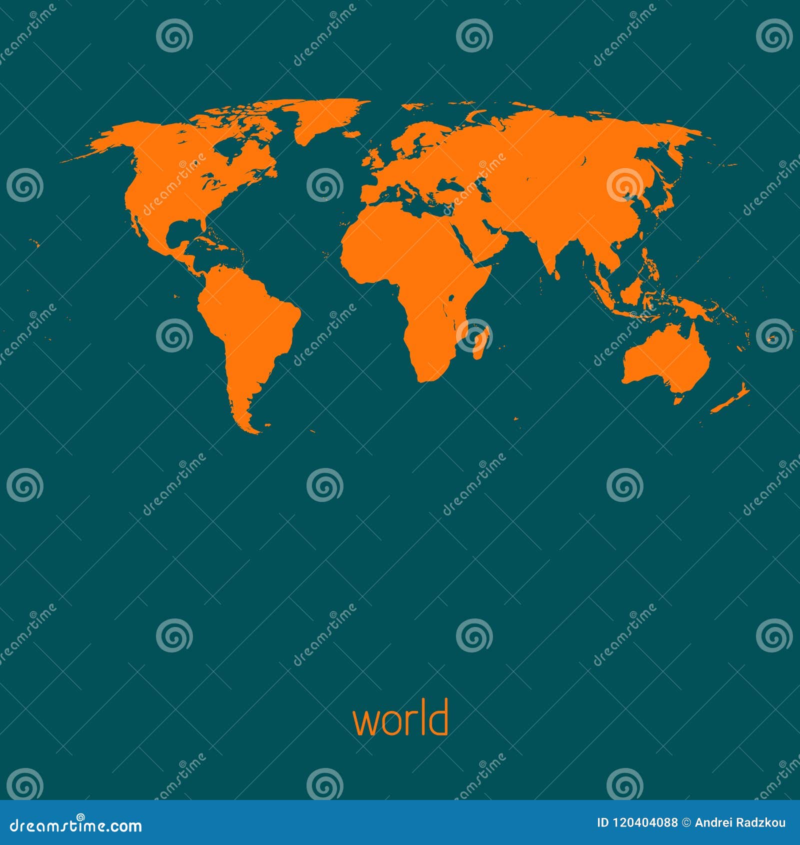 Mapa Simple Del Mundo Vector Ilustración del Vector - Ilustración de ...