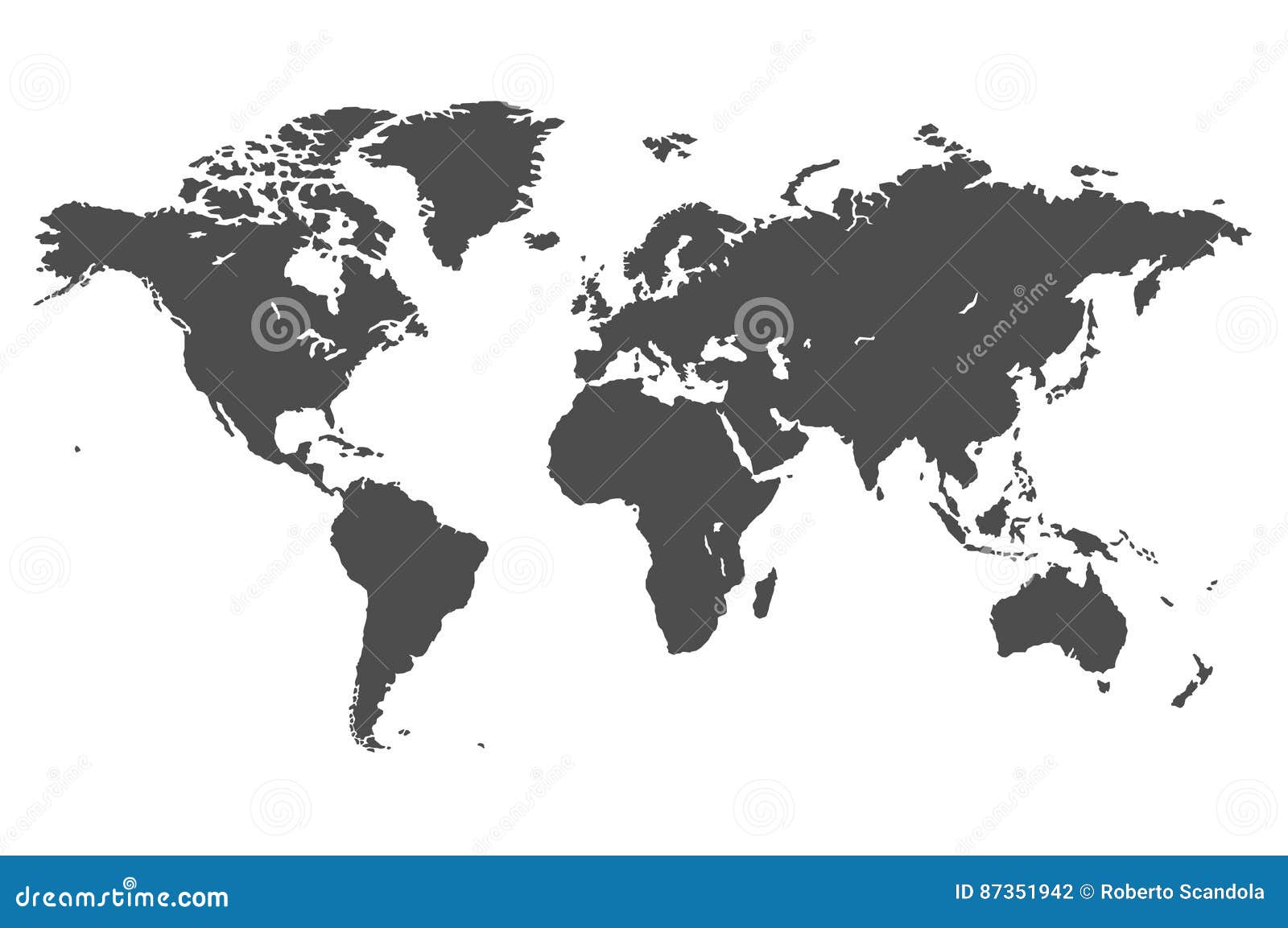 Mapa Simple Del Vector Del Mundo Ilustración del Vector - Ilustración ...