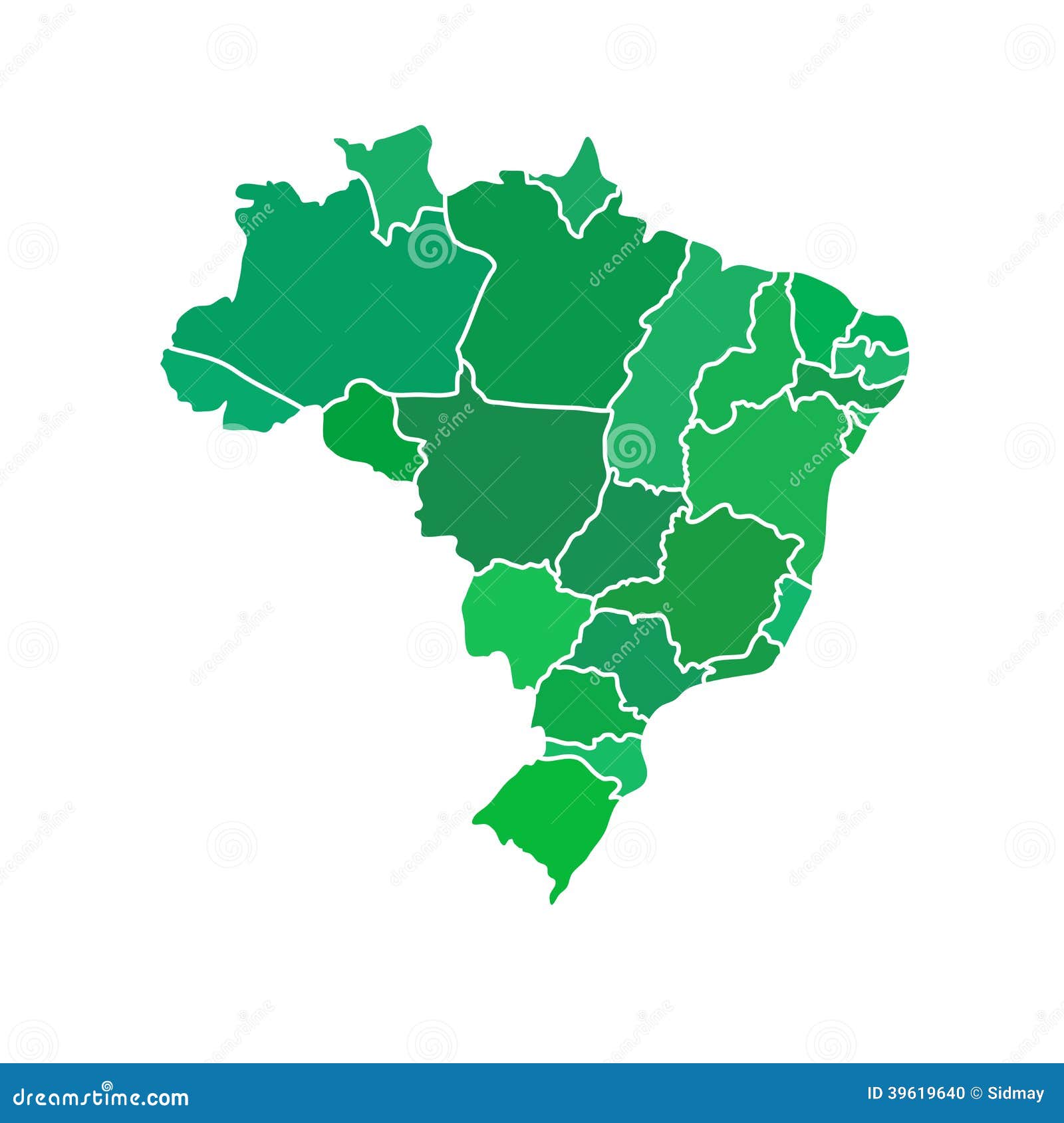 Mapa Simple Plano Del Brasil Ilustración Del Vector Ilustración De