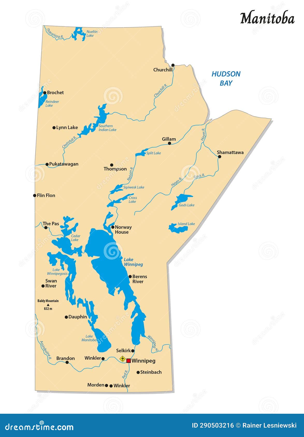 Mapa Simple Vectorial De Manitoba Canada Ilustración del Vector ...