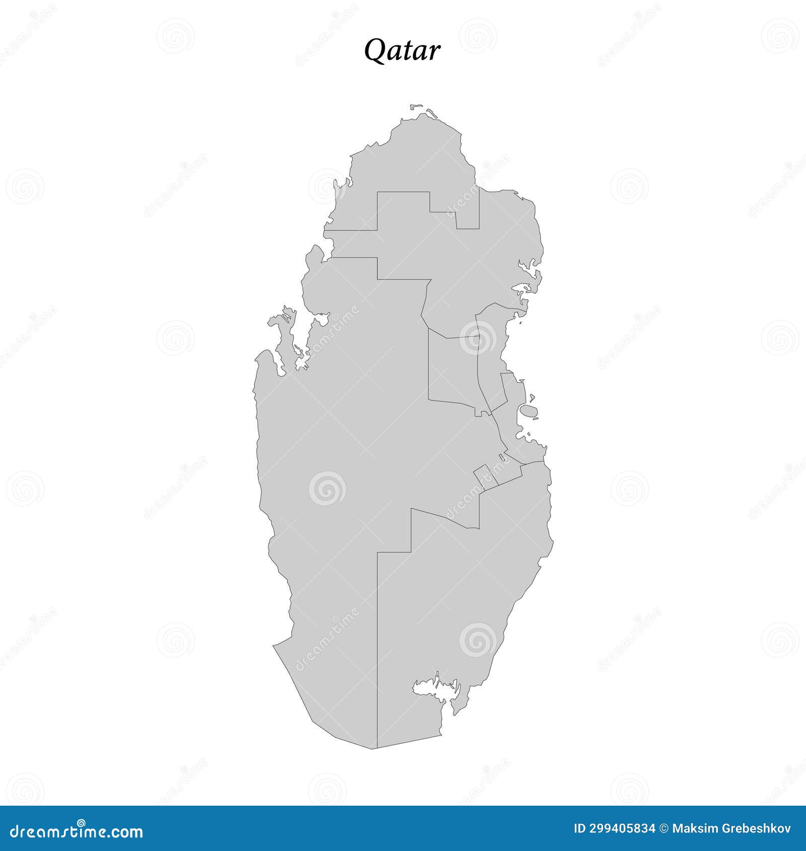 Mapa Simples E Plano Do Qatar Com Fronteiras Ilustração Stock ...