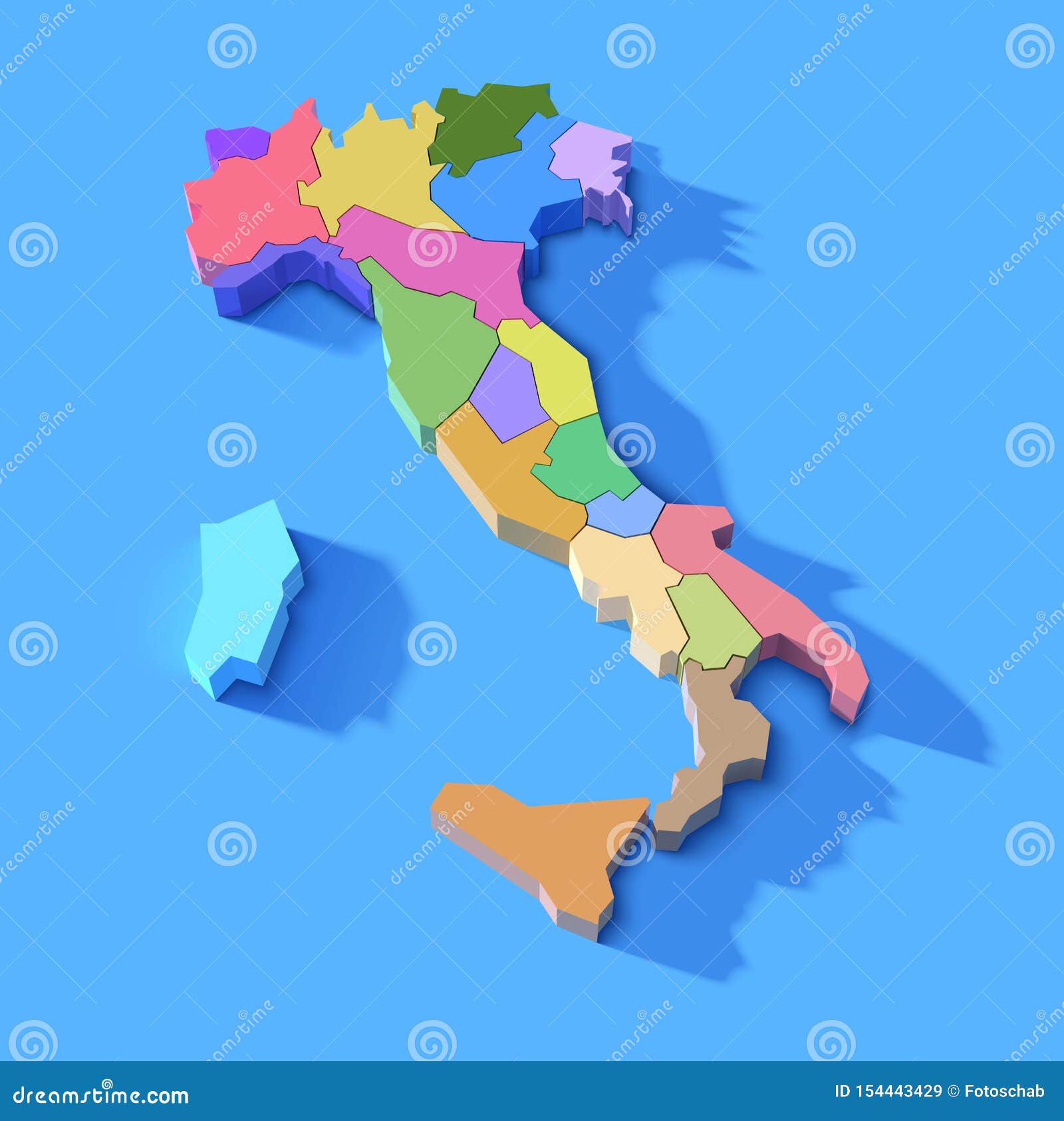 Mapa Simplificado Con Regiones, Ejemplo De Italia Del Vector Stock de ...