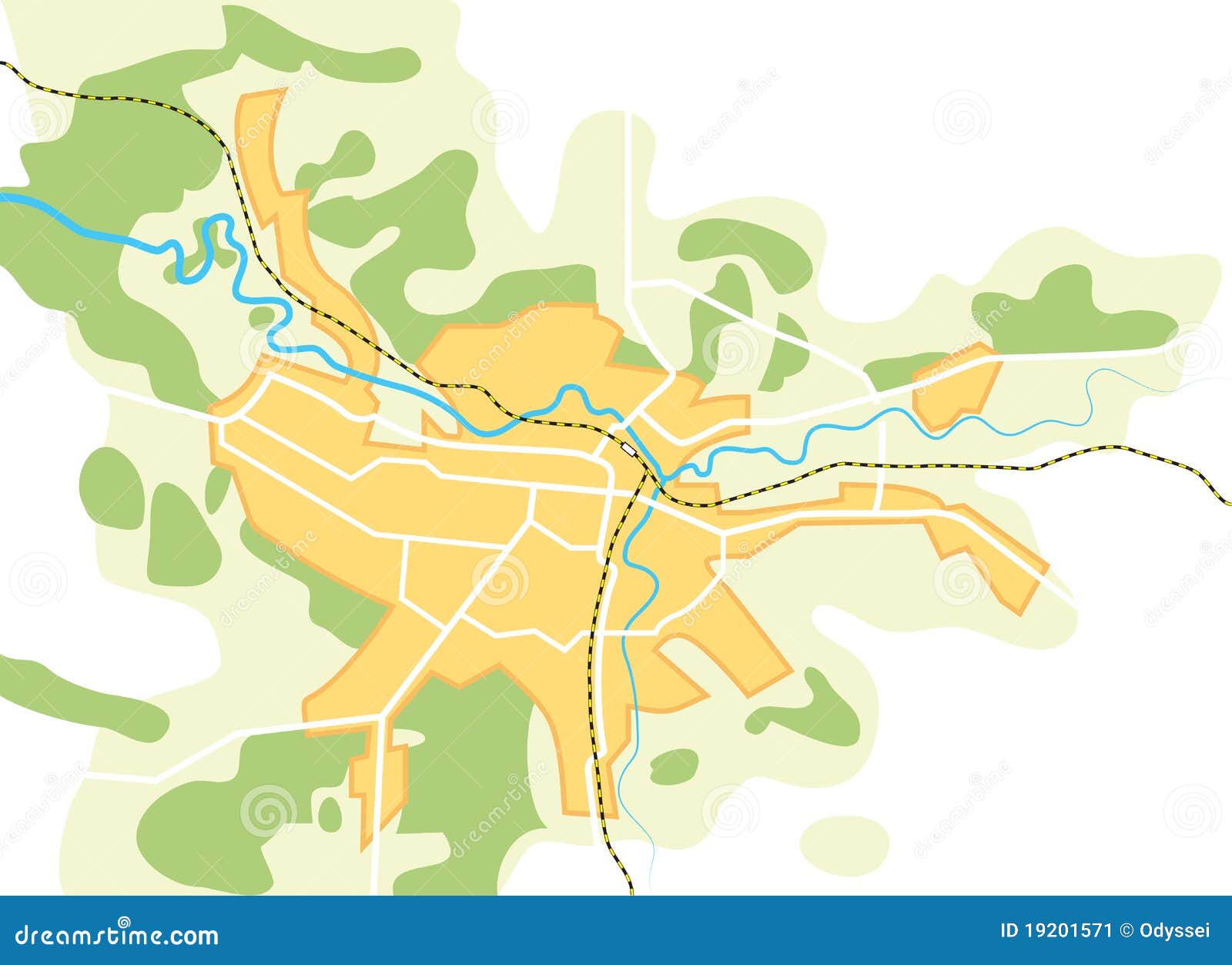 Mapa Simplificado Do Vetor Da Cidade II Ilustração do Vetor ...