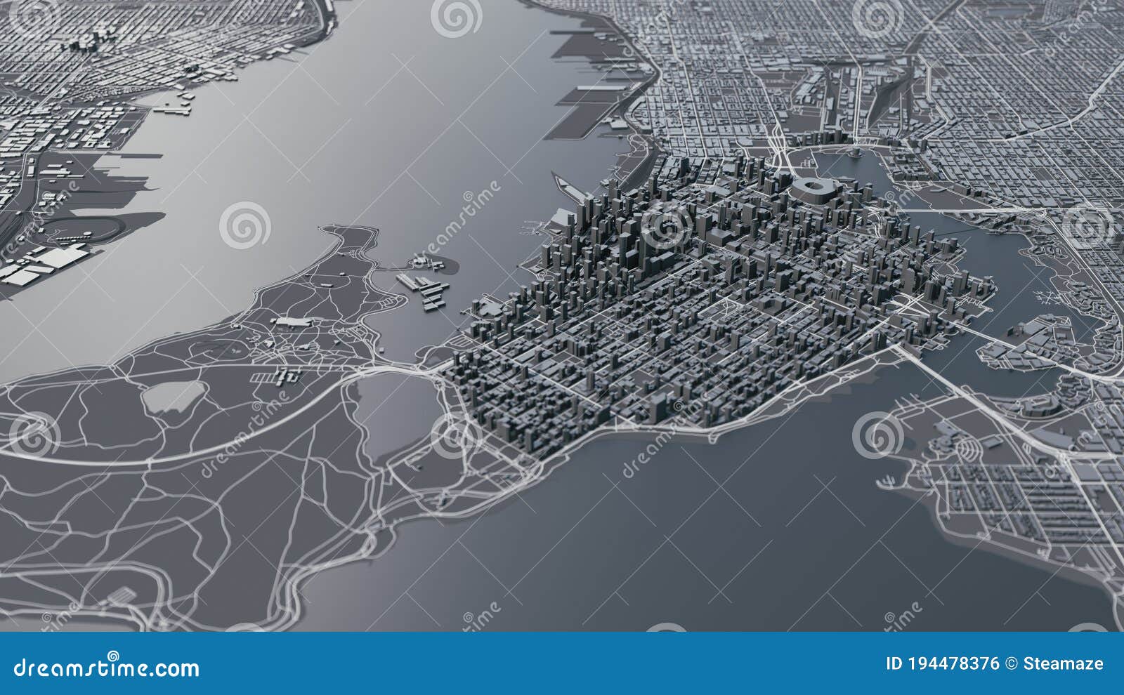 Mapa Tridimensional Da Cidade De Vancouver. Ilustração Stock ...