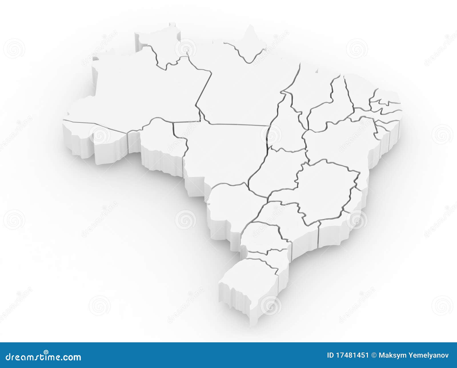 Mapa Tridimensional De Brasil. 3d Ilustração Stock - Ilustração de ...