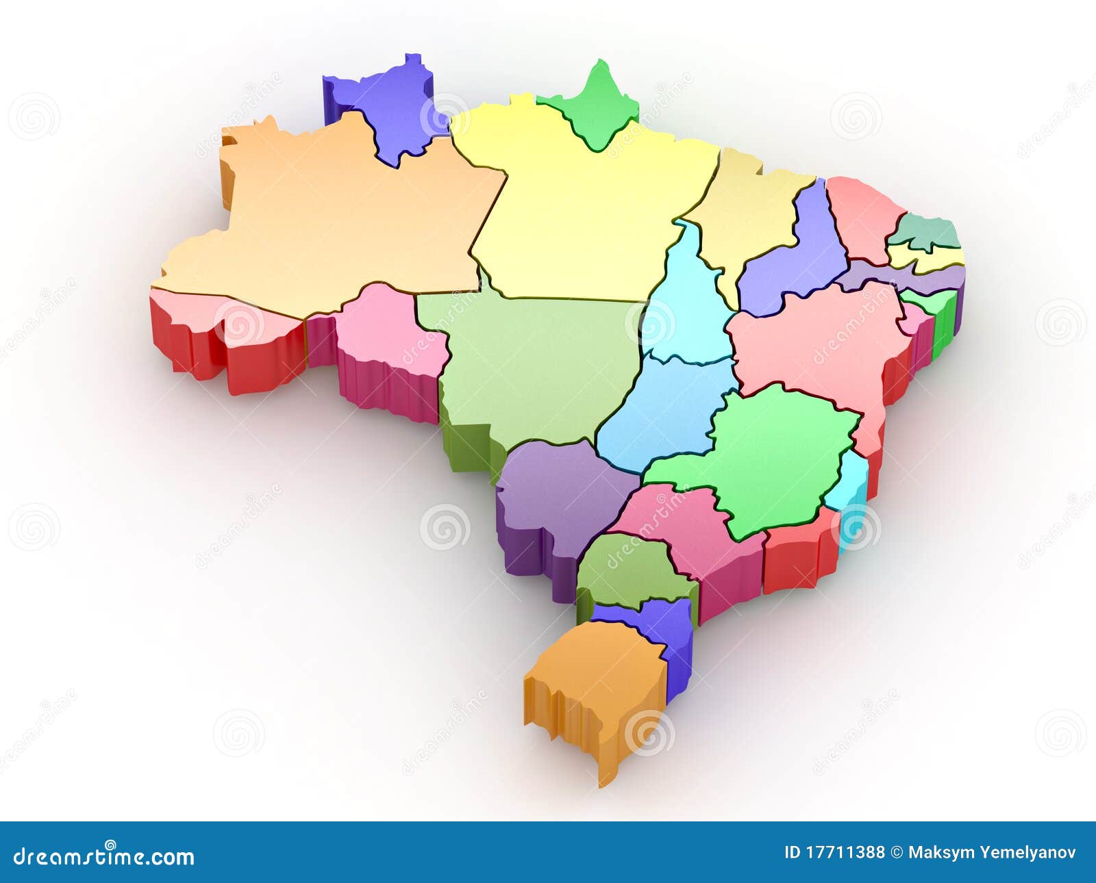 Mapa Tridimensional De Brasil. 3d Ilustração Stock - Ilustração de ...