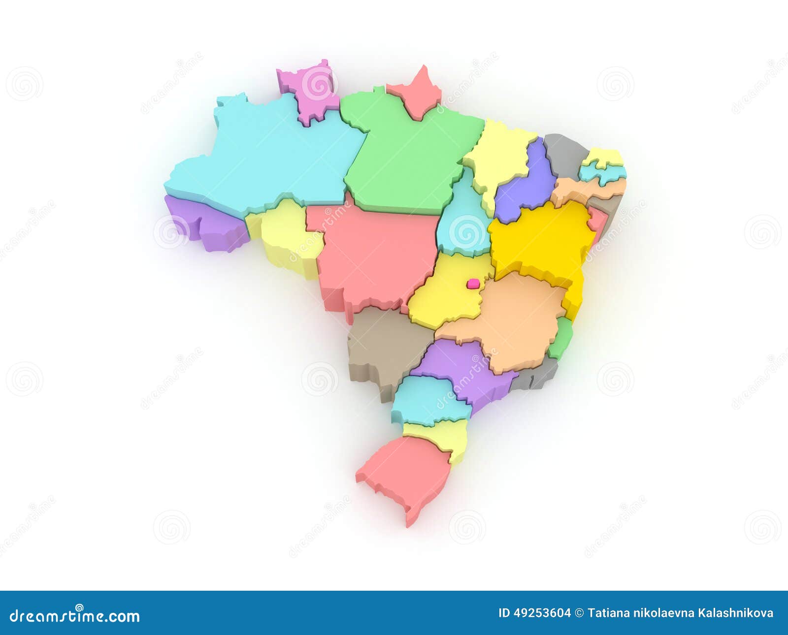 Mapa Tridimensional De Brasil Ilustração Stock - Ilustração de ...