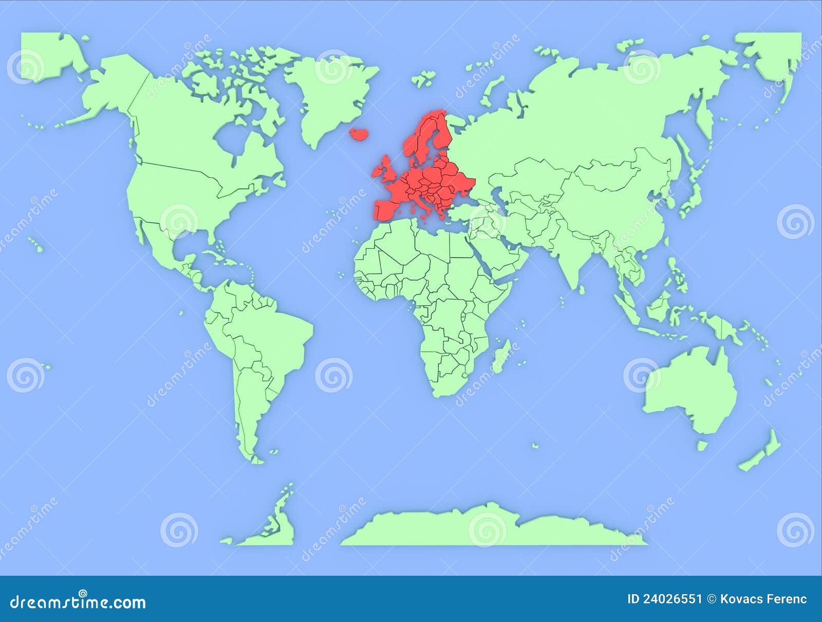 Mapa Tridimensional De Europa Isolado. 3d Ilustração Stock - Ilustração ...