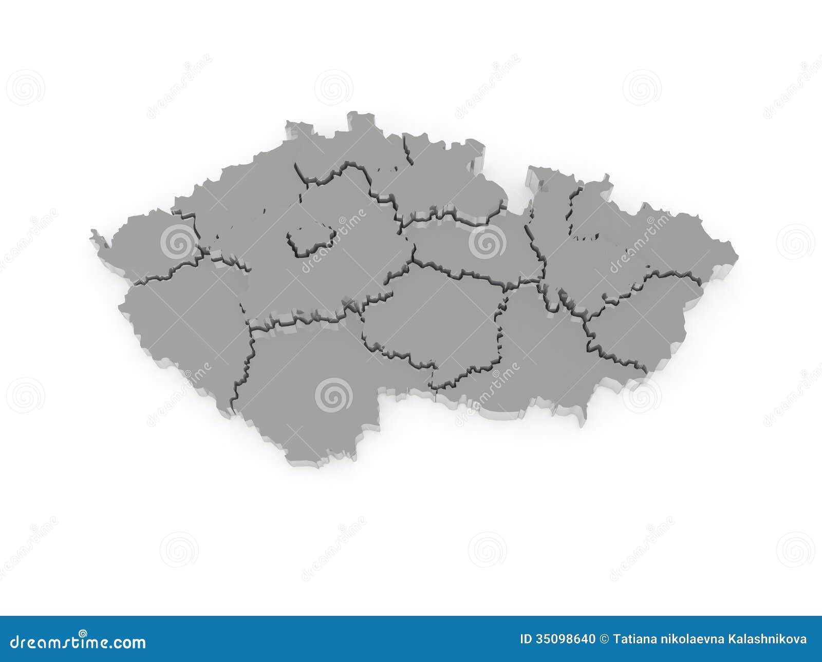 Mapa Tridimensional De La República Checa. Stock de ilustración ...