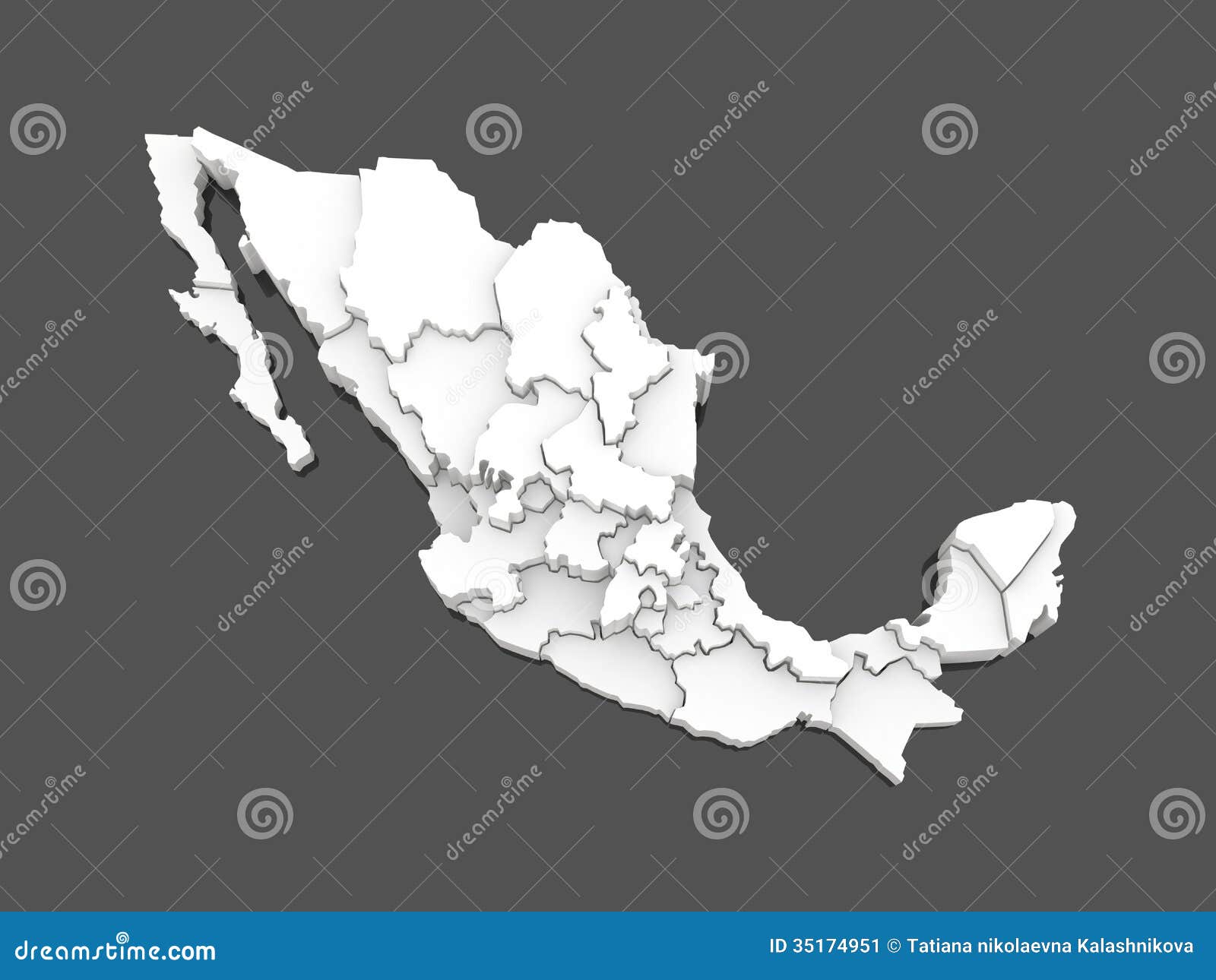 Mapa Tridimensional De México. Stock de ilustración - Ilustración de ...