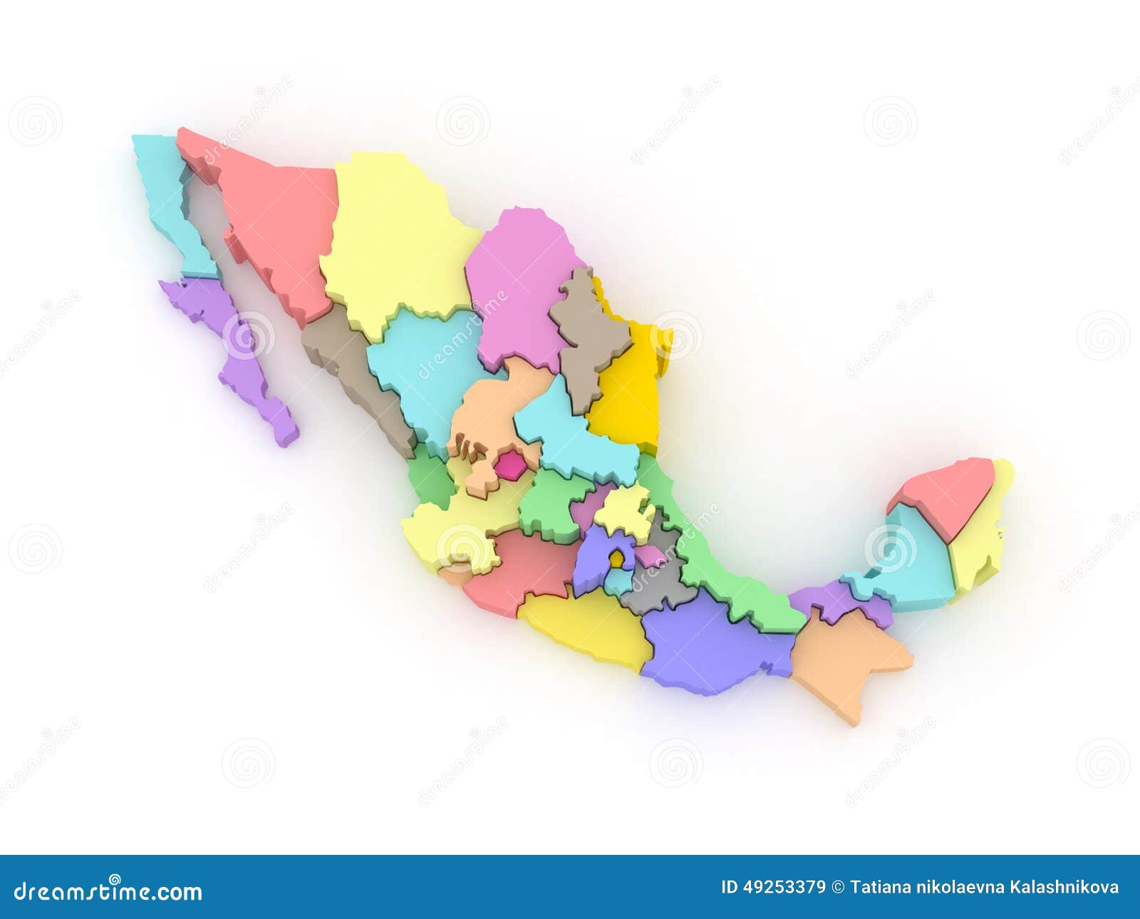 Mapa Tridimensional De México Ilustração Stock - Ilustração de méxico ...