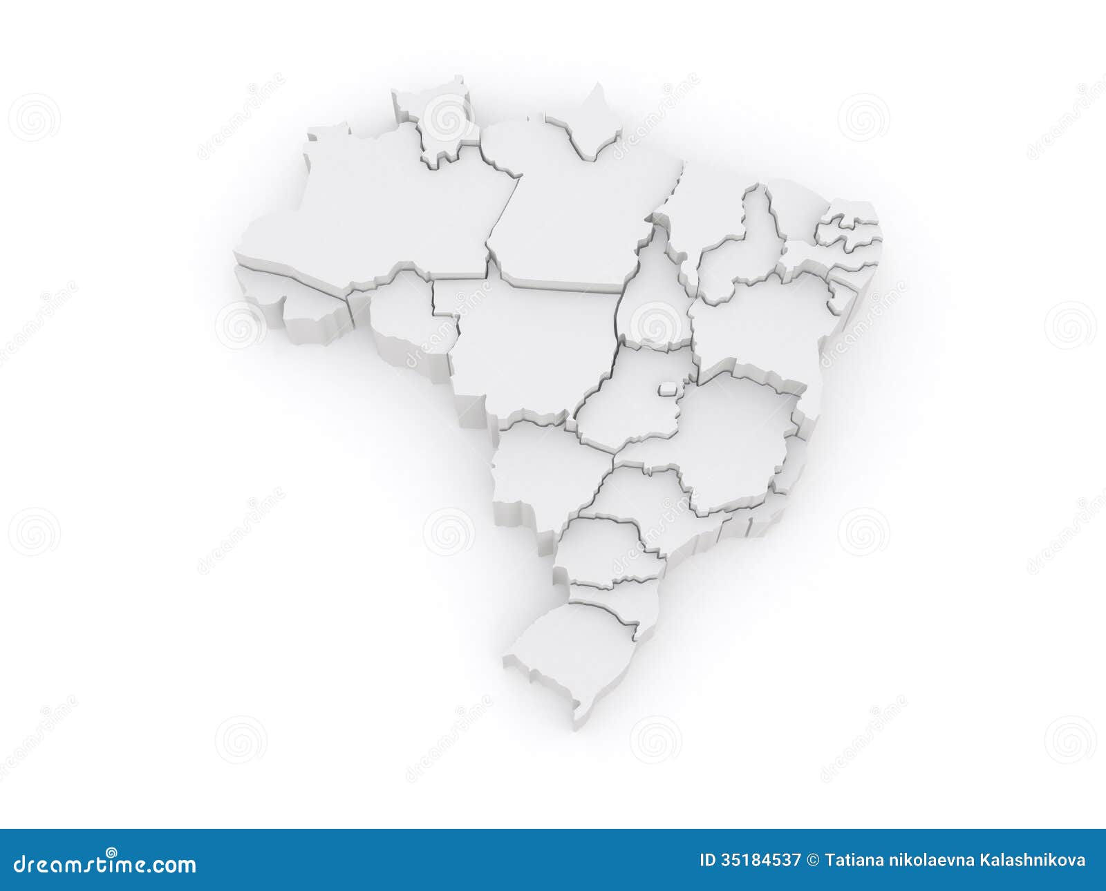 Mapa Tridimensional Del Brasil. Stock de ilustración - Ilustración de ...