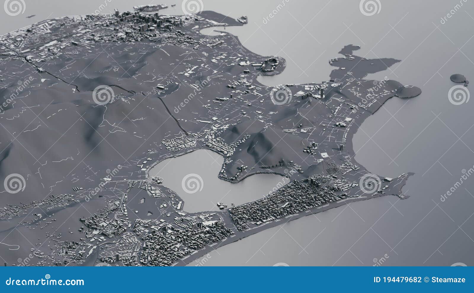 Mapa Tridimensional Do Rio Da Cidade De Janeiro. Ilustração Stock ...