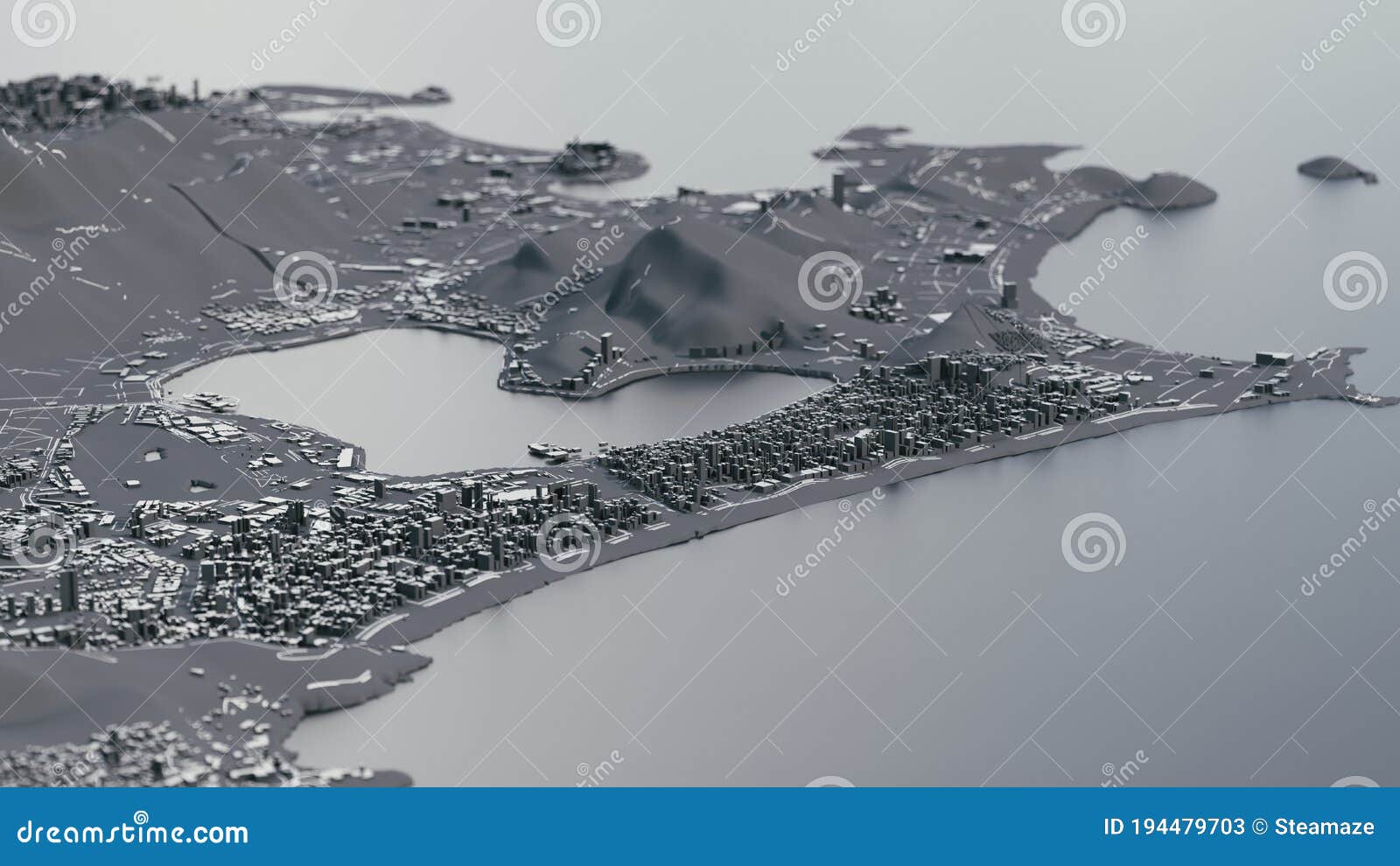 Mapa Tridimensional Do Rio Da Cidade De Janeiro. Ilustração Stock ...