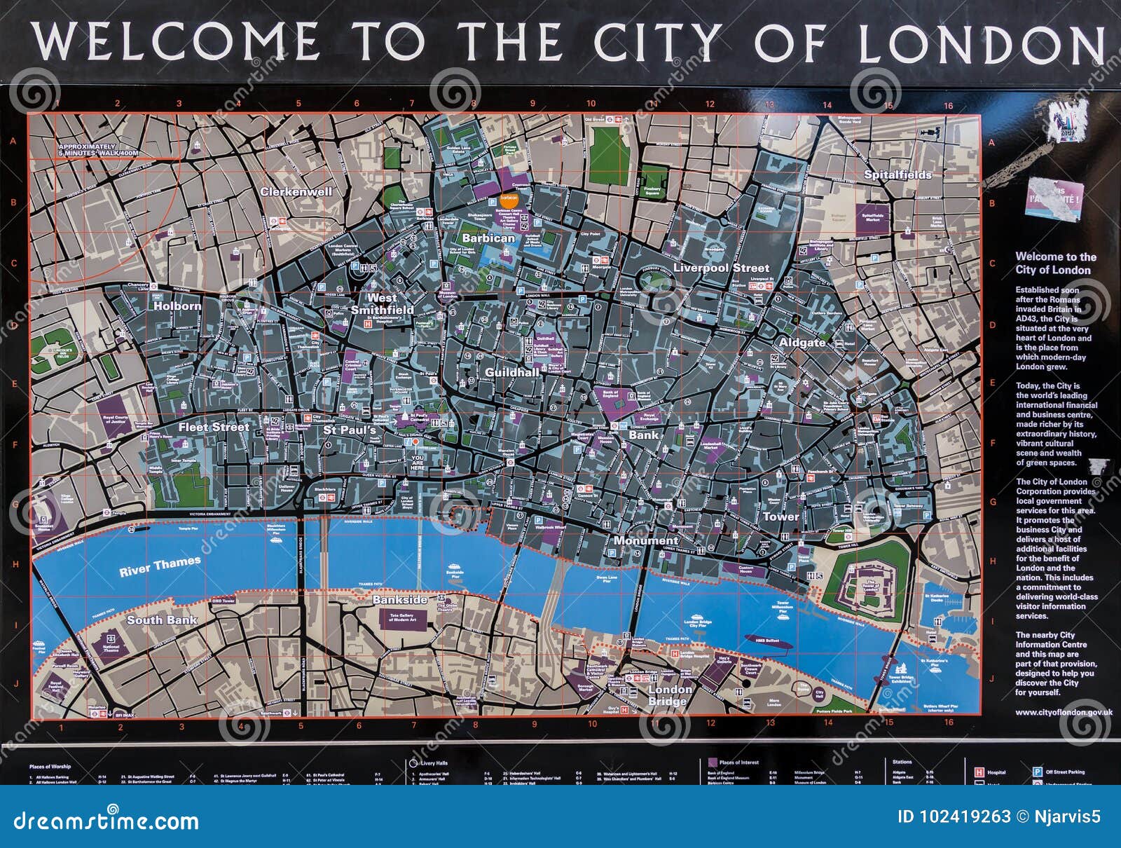 Mapa Turístico De La Ciudad De Londres Foto de archivo editorial ...